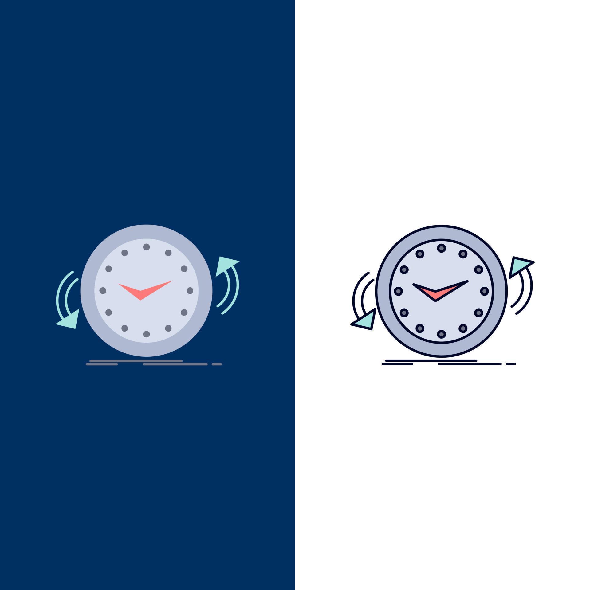 Backup clock clockwise counter time Flat Color Icon Vector 17973528 Vector Art at Vecteezy