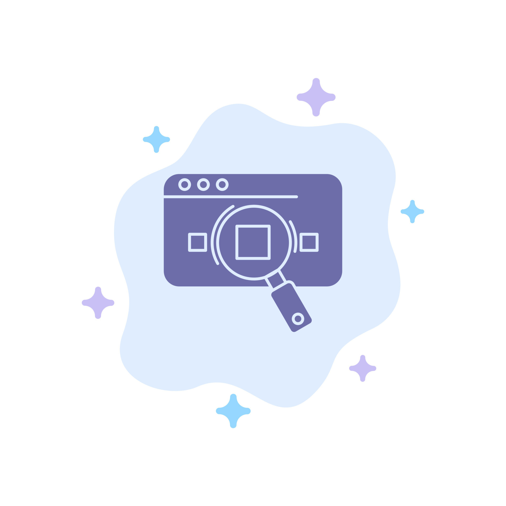 Research Analytic Analytics Data Information Search Web Blue Icon On