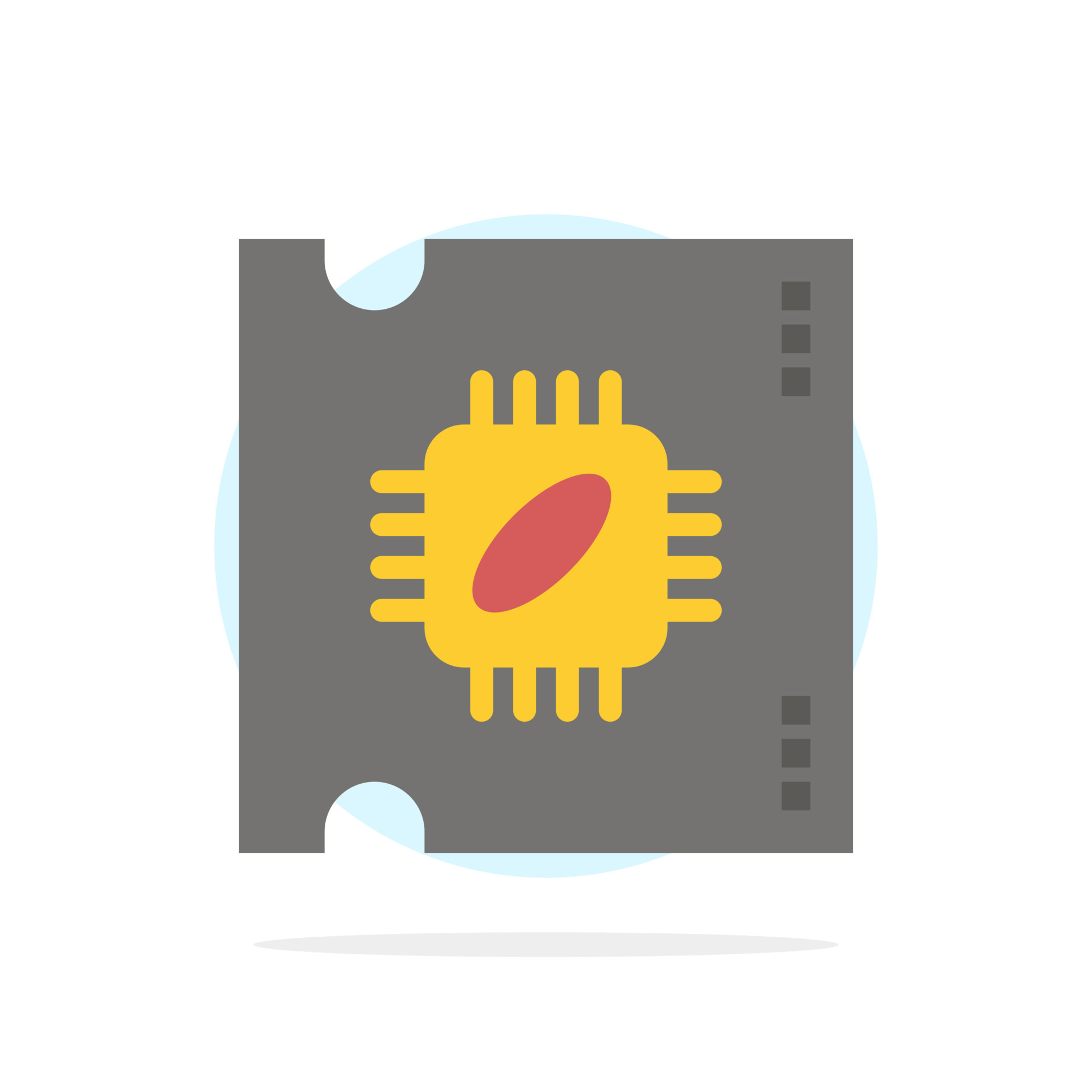 Cpu Microchip Processor Processor Chip Abstract Circle Background Flat