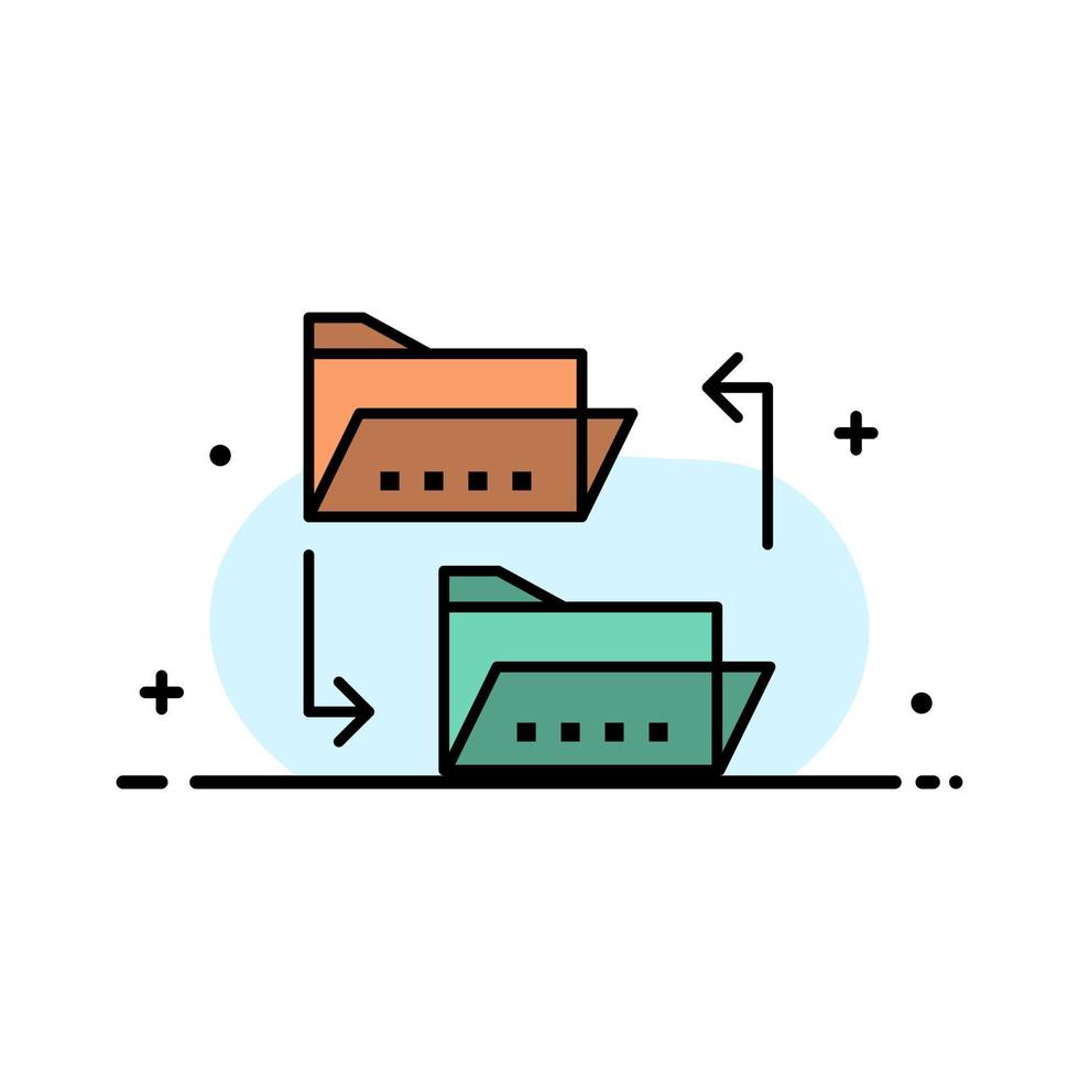 Folder Document File File Sharing Sharing Business Flat Line Filled Icon Vector Banner Template ...