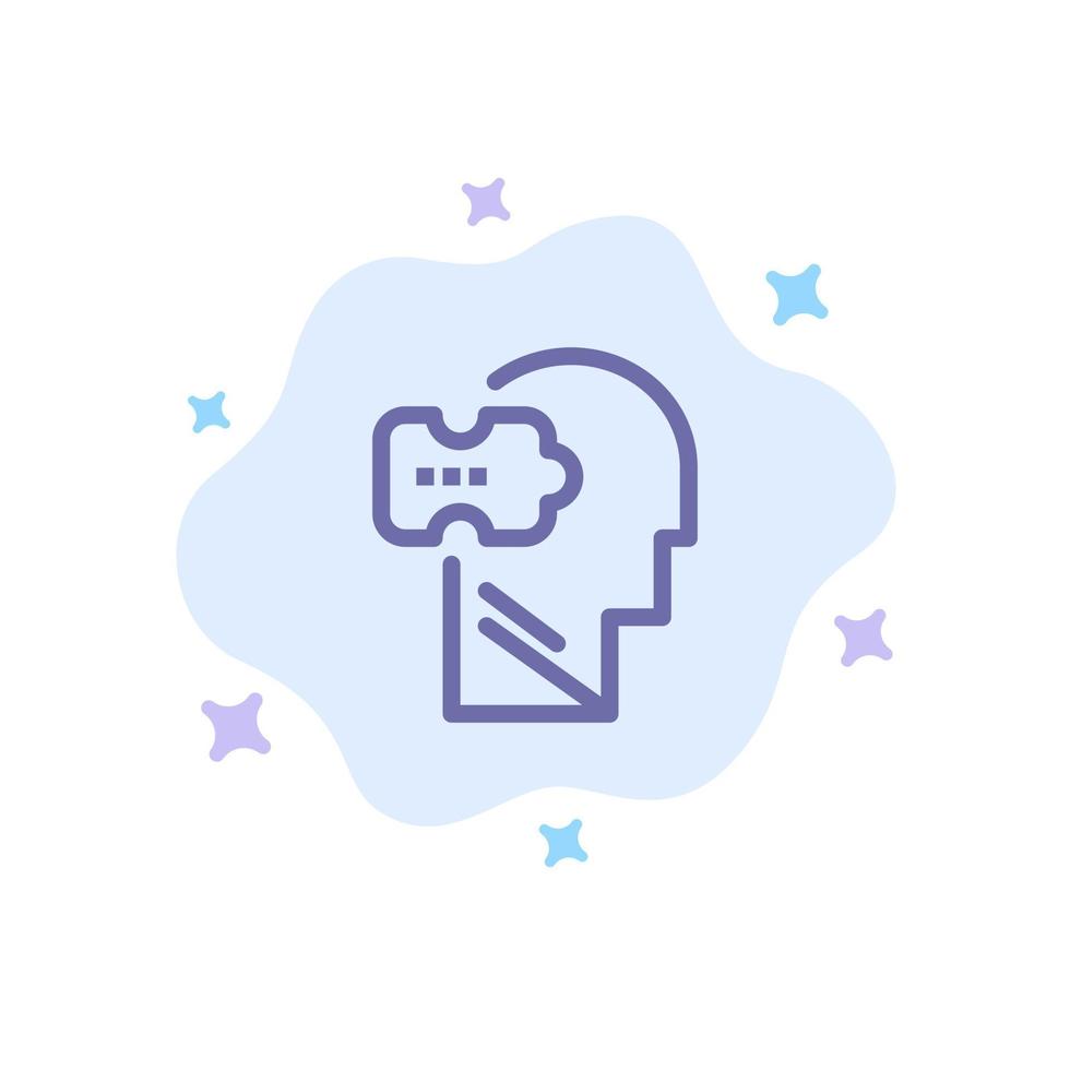 Logic Mind Problem Solving Blue Icon On Abstract Cloud Background