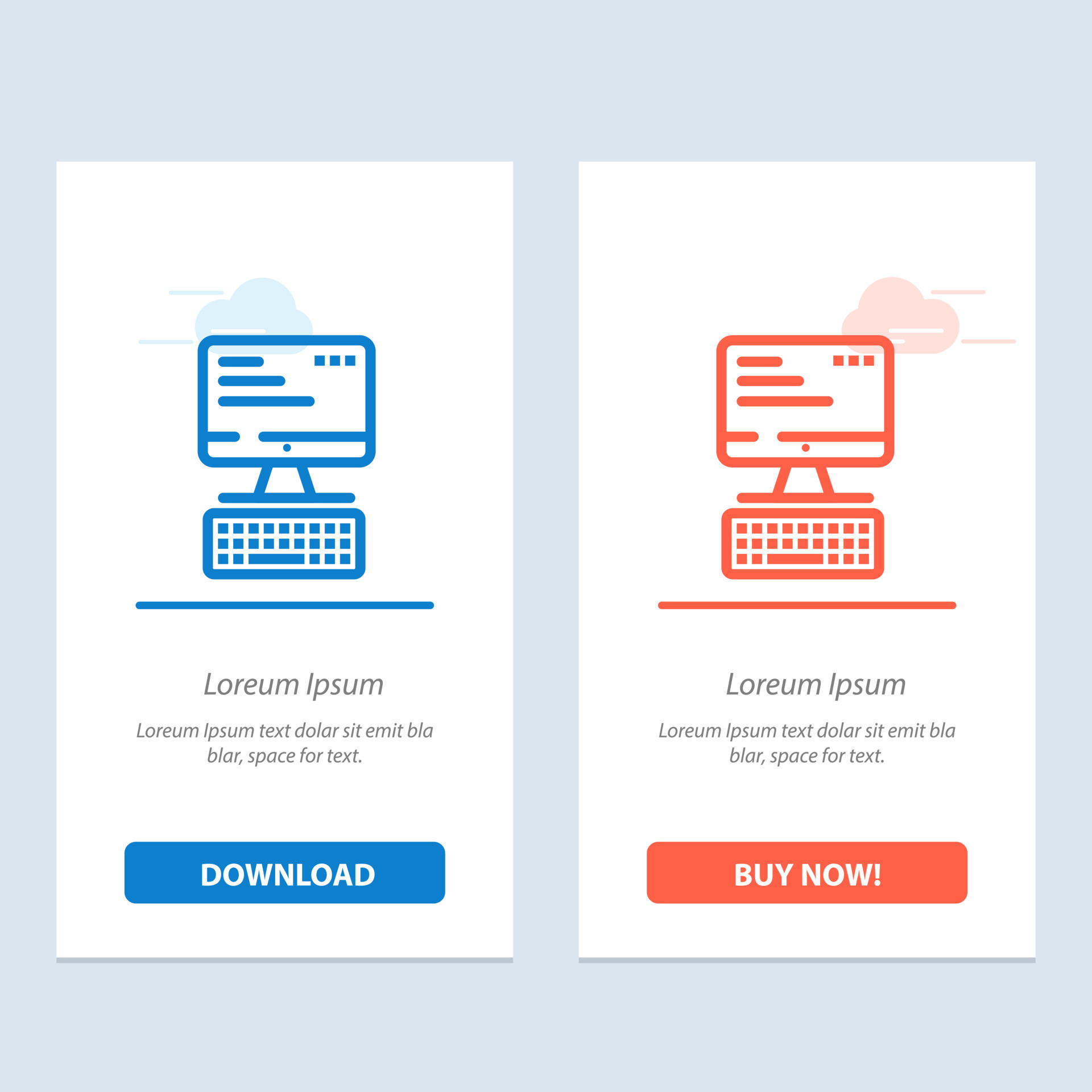 Computer Keyboard Monitor Computing Blue And Red Download And Buy Now Web Widget Card Template