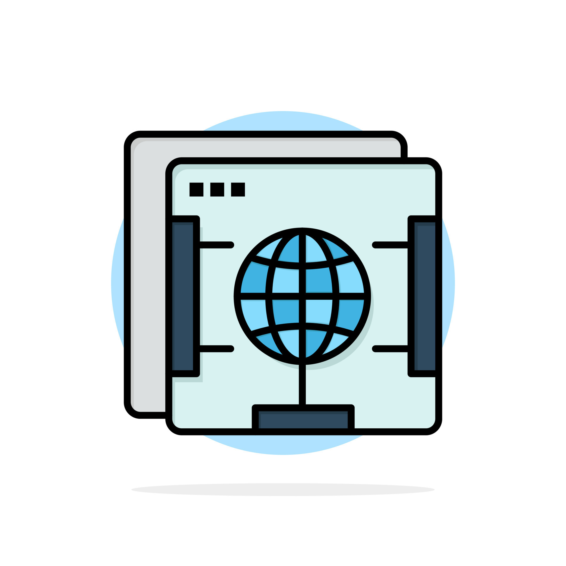 Brower Internet Web Globe Abstract Circle Background Flat Color Icon