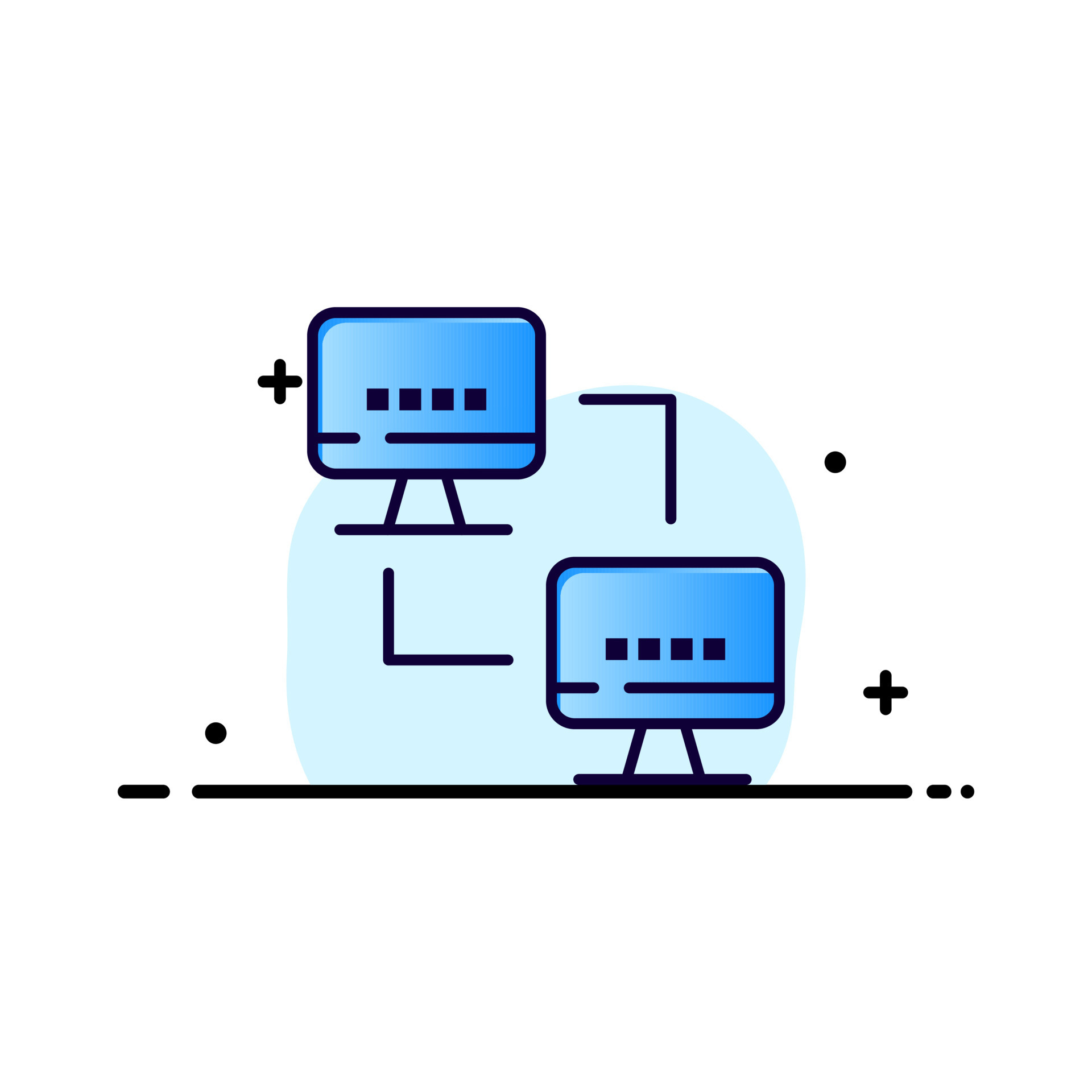 Computer Network Computing Computers Business Logo Template Flat Color