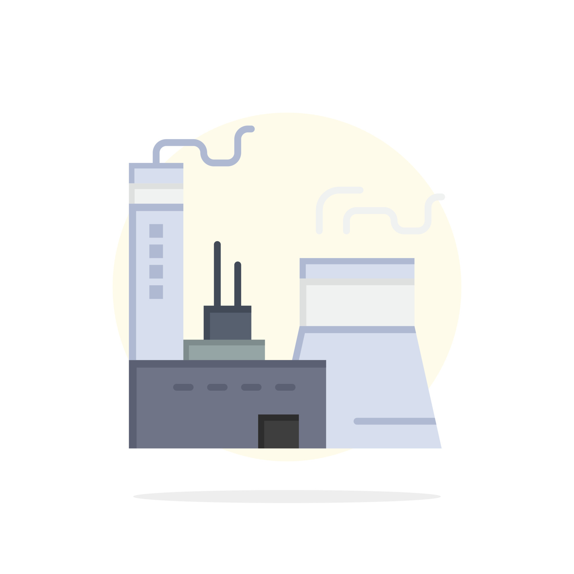 Building Construction Factory Industry Abstract Circle Background Flat Color Icon 17976201