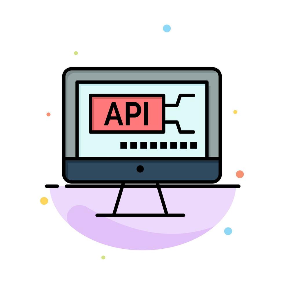 Computer Code Coding Education Abstract Flat Color Icon Template ...