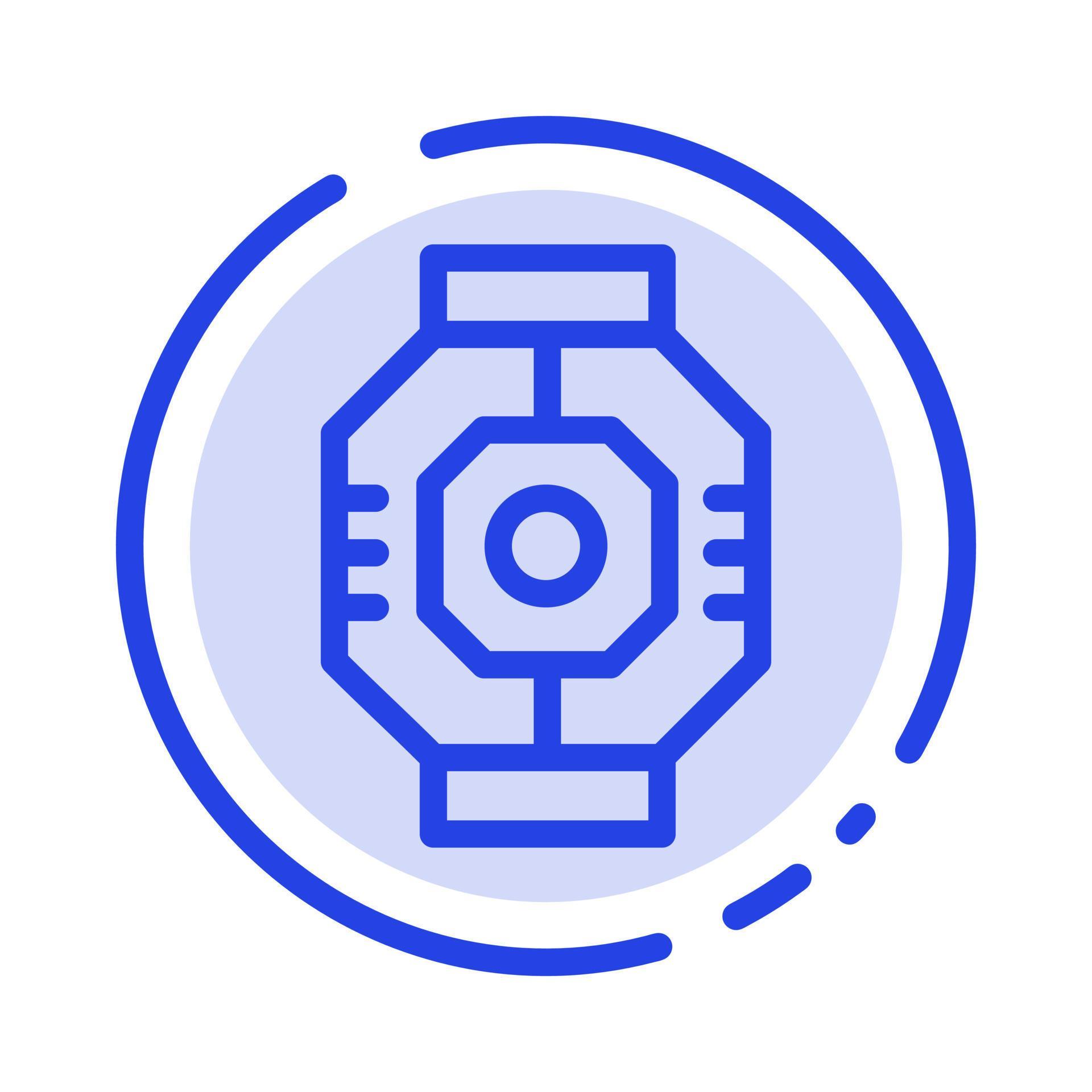 Airlock Capsule Component Module Pod Blue Dotted Line Line Icon