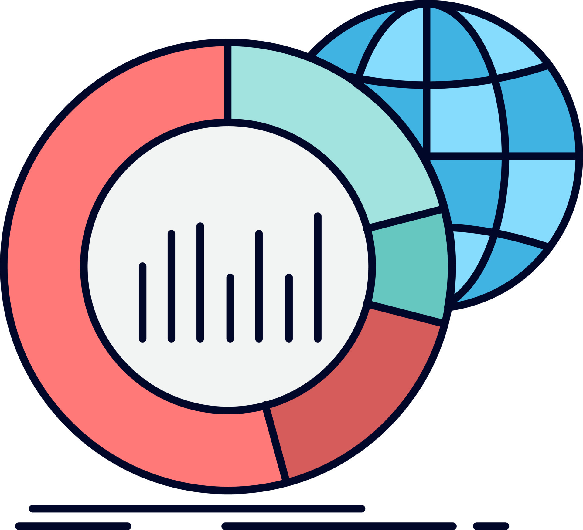 Big Chart Data World Infographic Flat Color Icon Vector 17977780 Vector