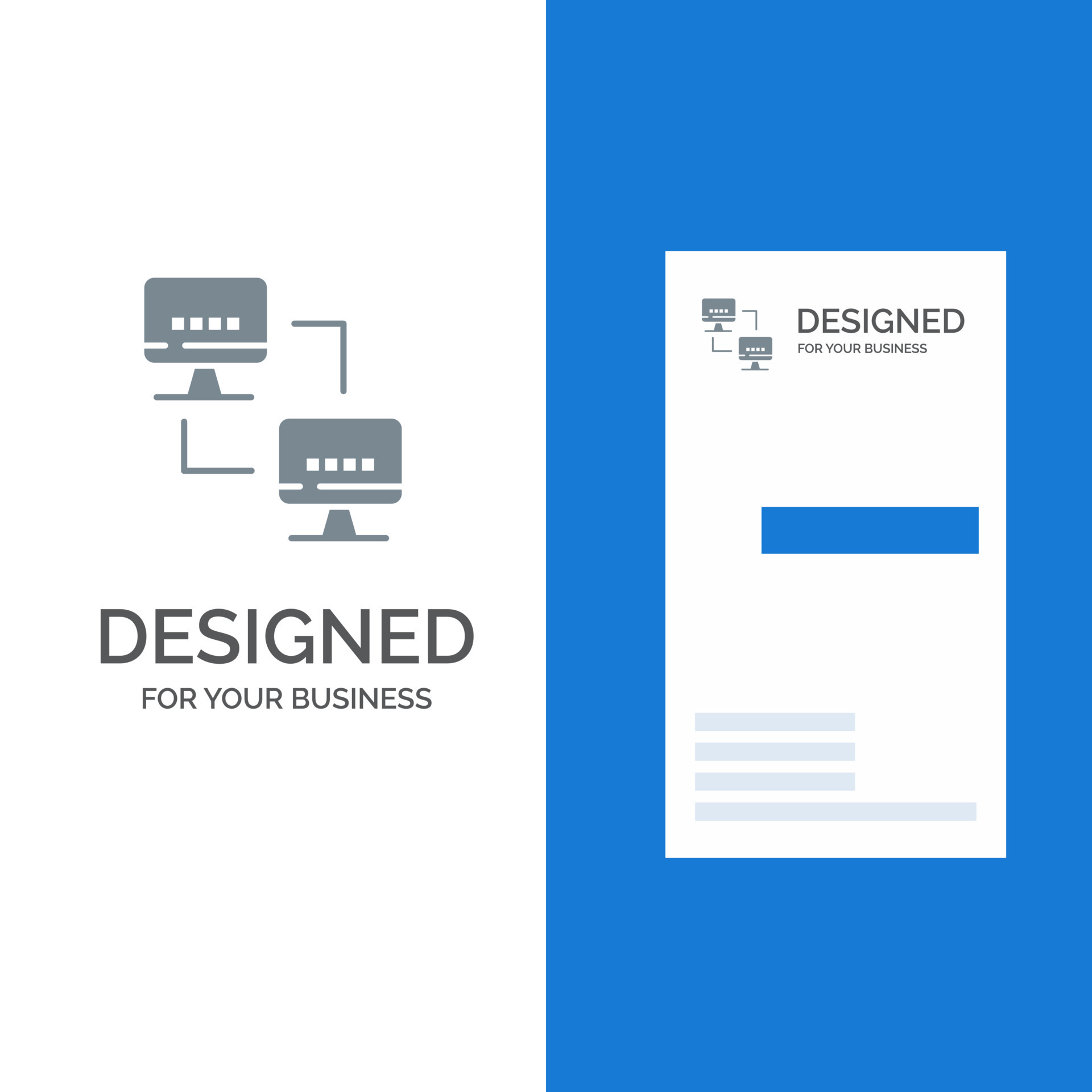 Computer Network Computing Computers Grey Logo Design And Business Card