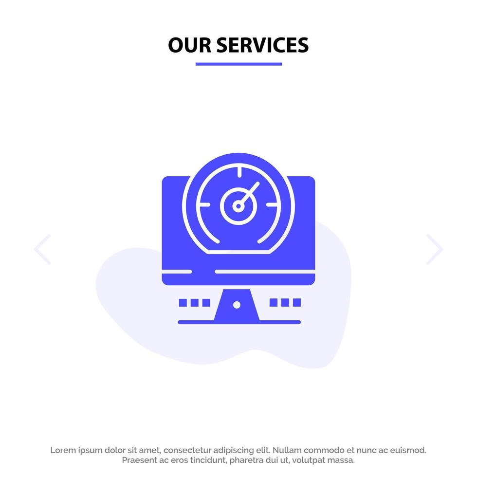 Our Services Compass Computer Timer Location Solid Glyph Icon Web Card Template 17977920 Vector