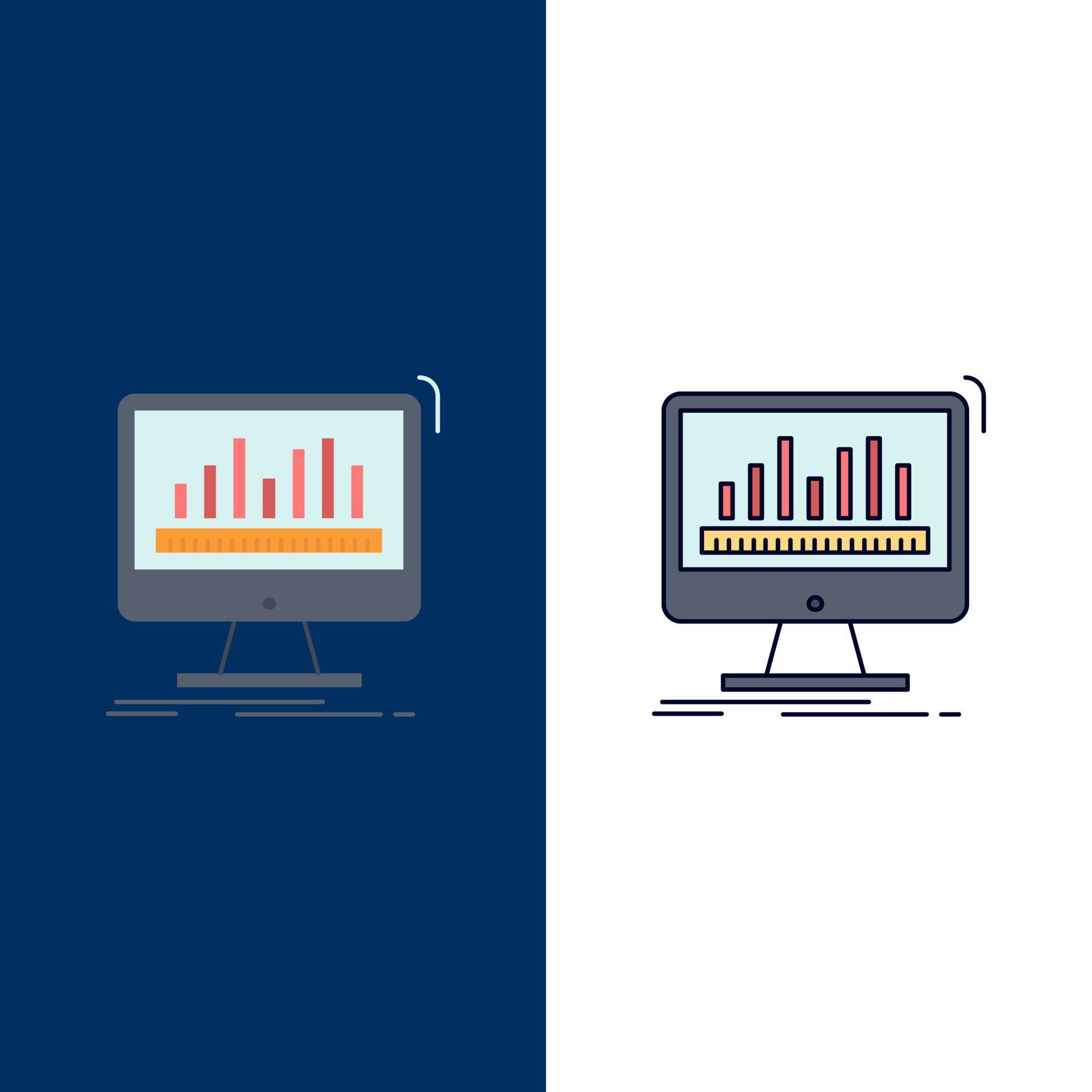 Analytics Processing Dashboard Data Stats Flat Color Icon Vector