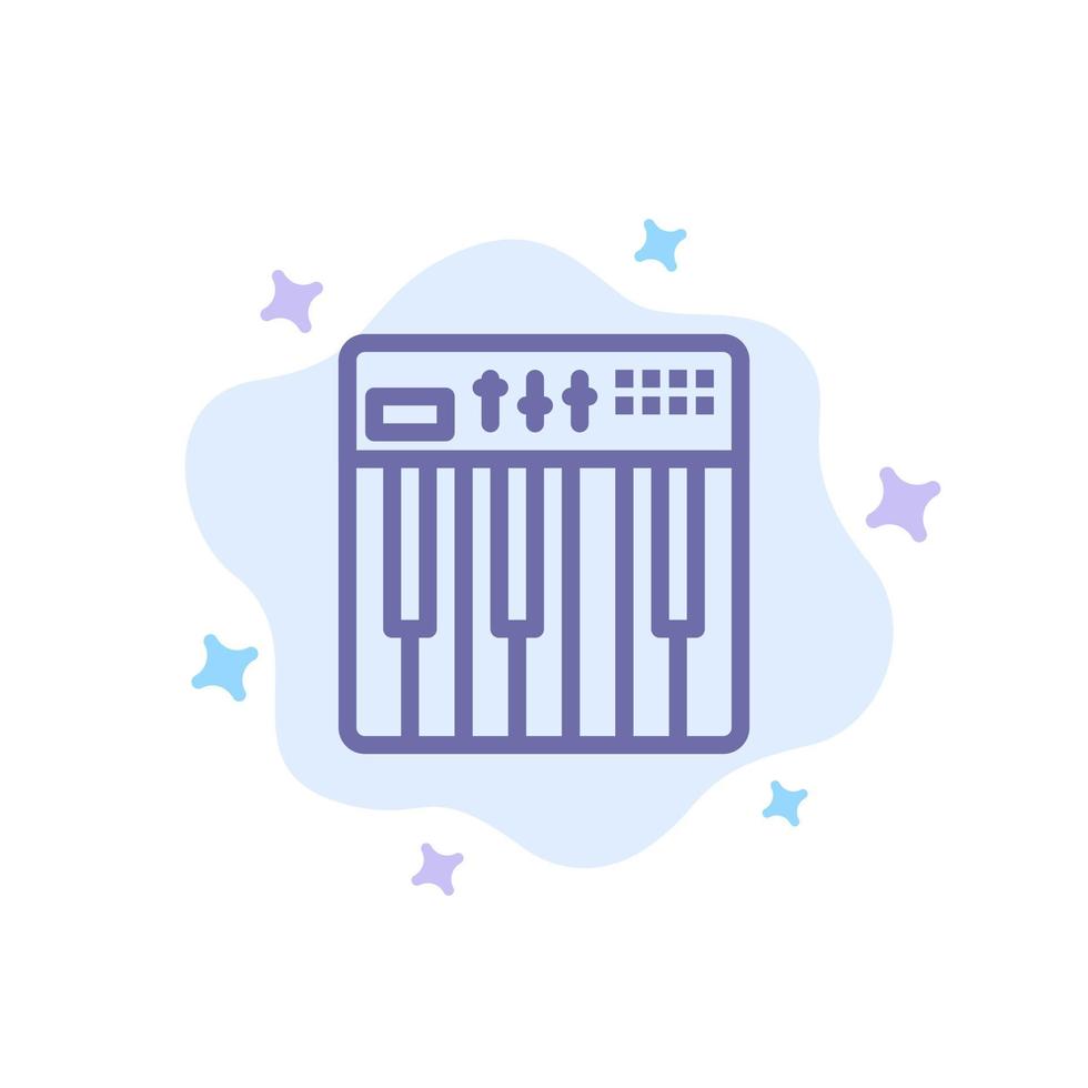 Controller Hardware Keyboard Midi Music Blue Icon On Abstract Cloud Background 17979233 Vector