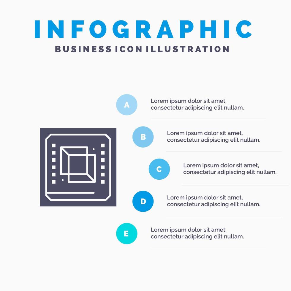 Chip Computer Cpu Hardware Processor Solid Icon Infographics 5 Steps 8256