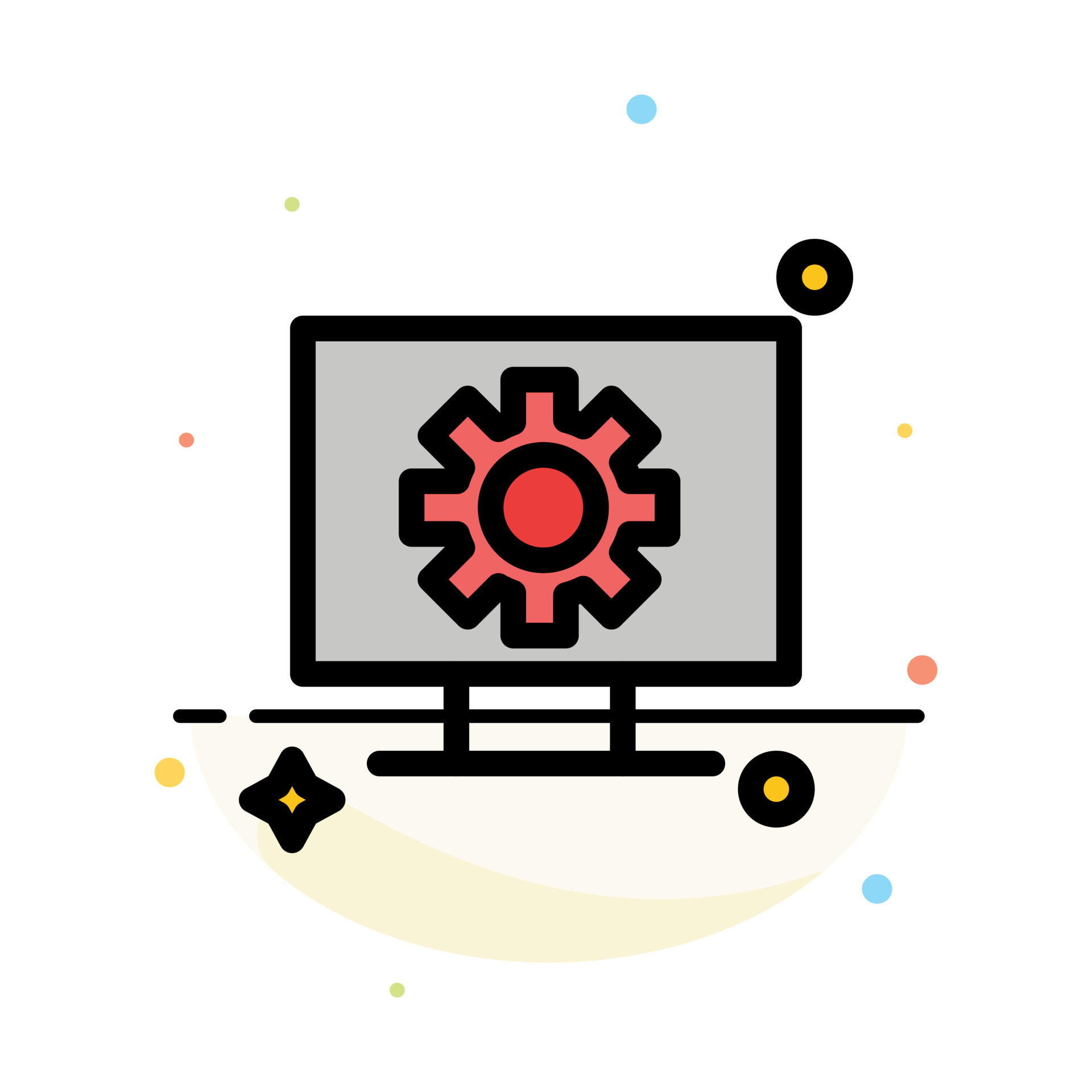 Computer Hardware Setting Gear Abstract Flat Color Icon Template 17979634 Vector Art at Vecteezy