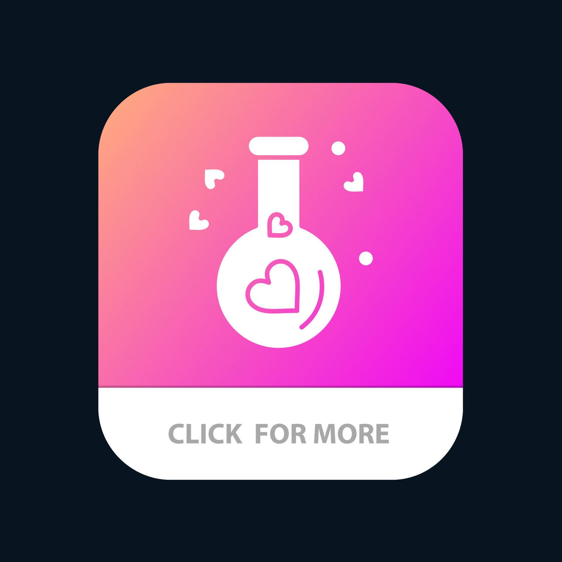 Flask Love Heart Wedding Mobile App Button Android and IOS Glyph Version 17980165 Vector Art at ...