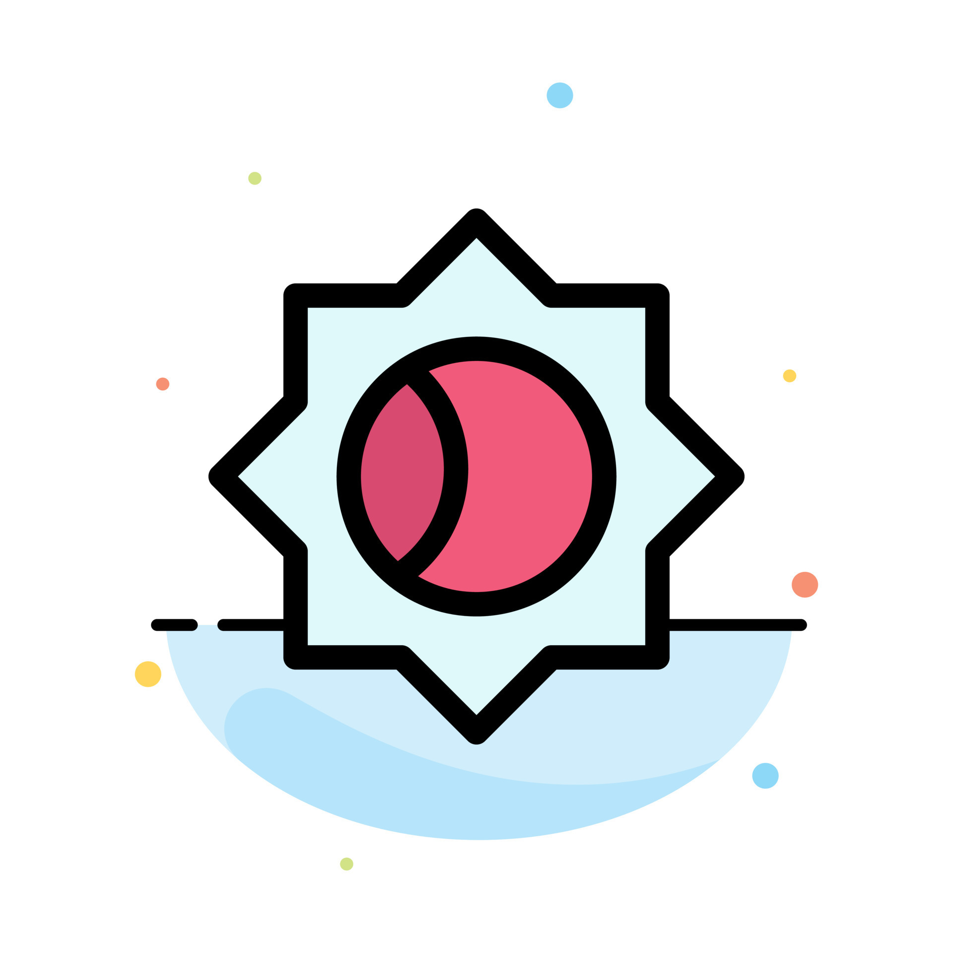 Basic Setting Ui Abstract Flat Color Icon Template 17981005 Vector Art