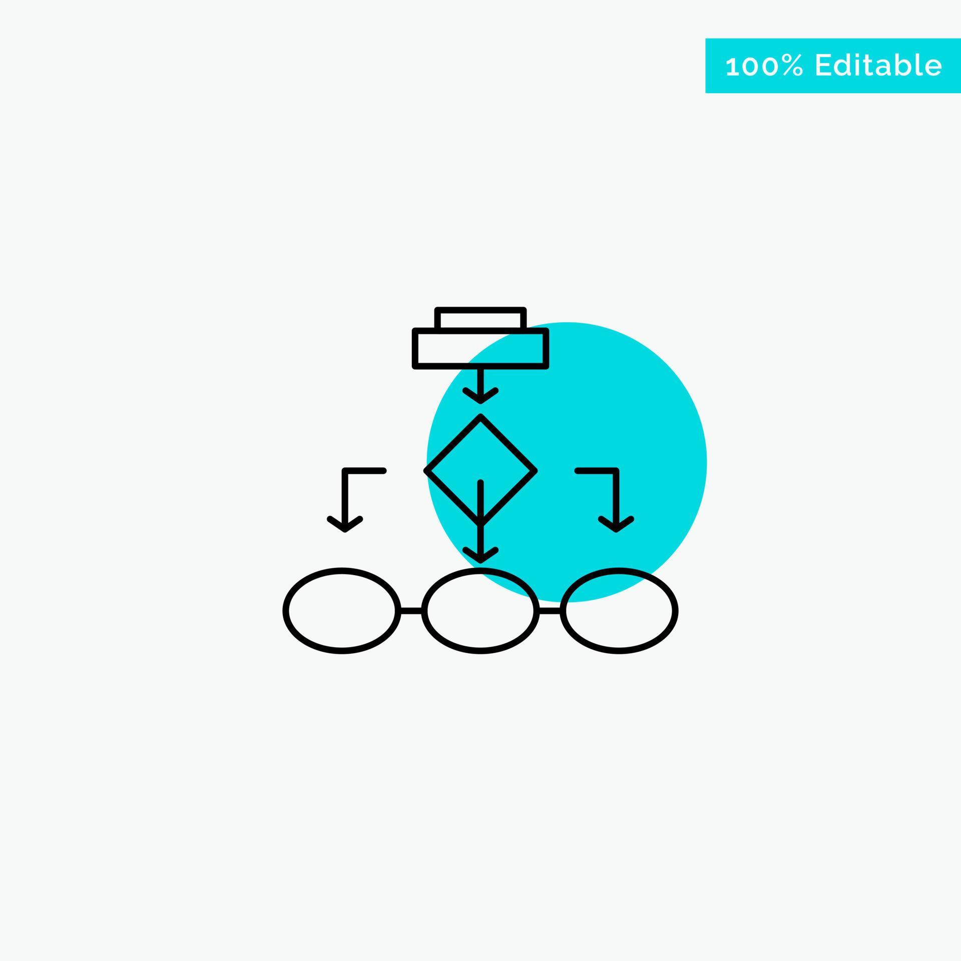 Flowchart Algorithm Business Data Architecture Scheme Structure Workflow Turquoise Highlight