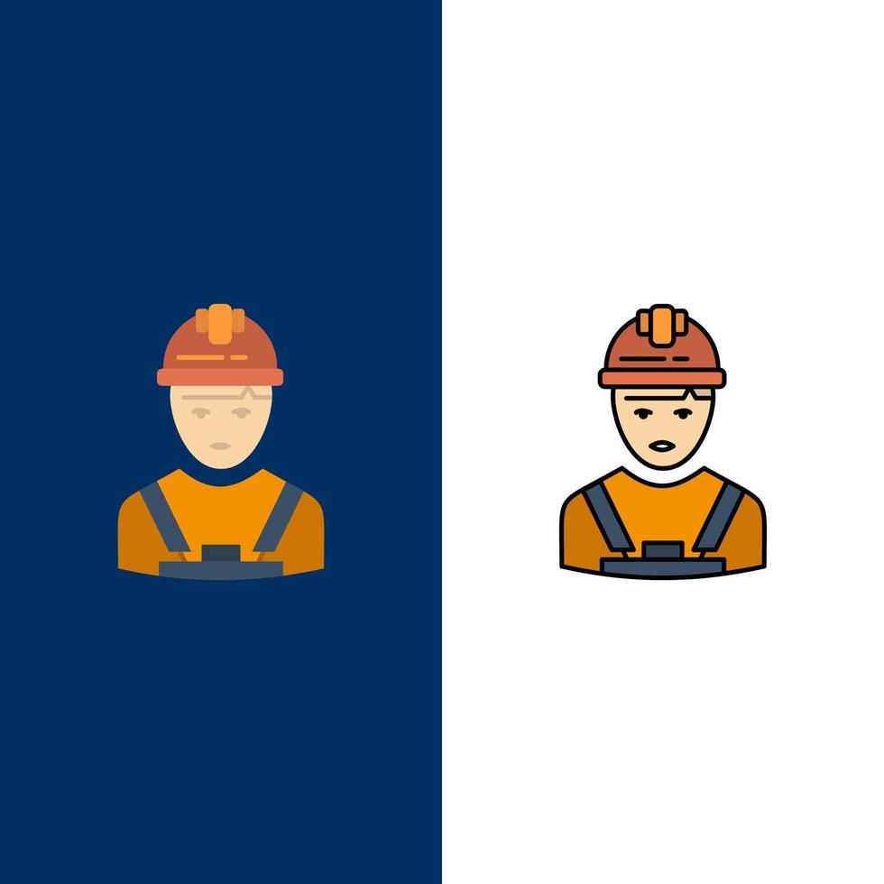 Worker Industry Avatar Engineer Supervisor Icons Flat and Line Filled ... Worker Industry Avatar Engineer Supervisor Icons Flat and Line Filled ...