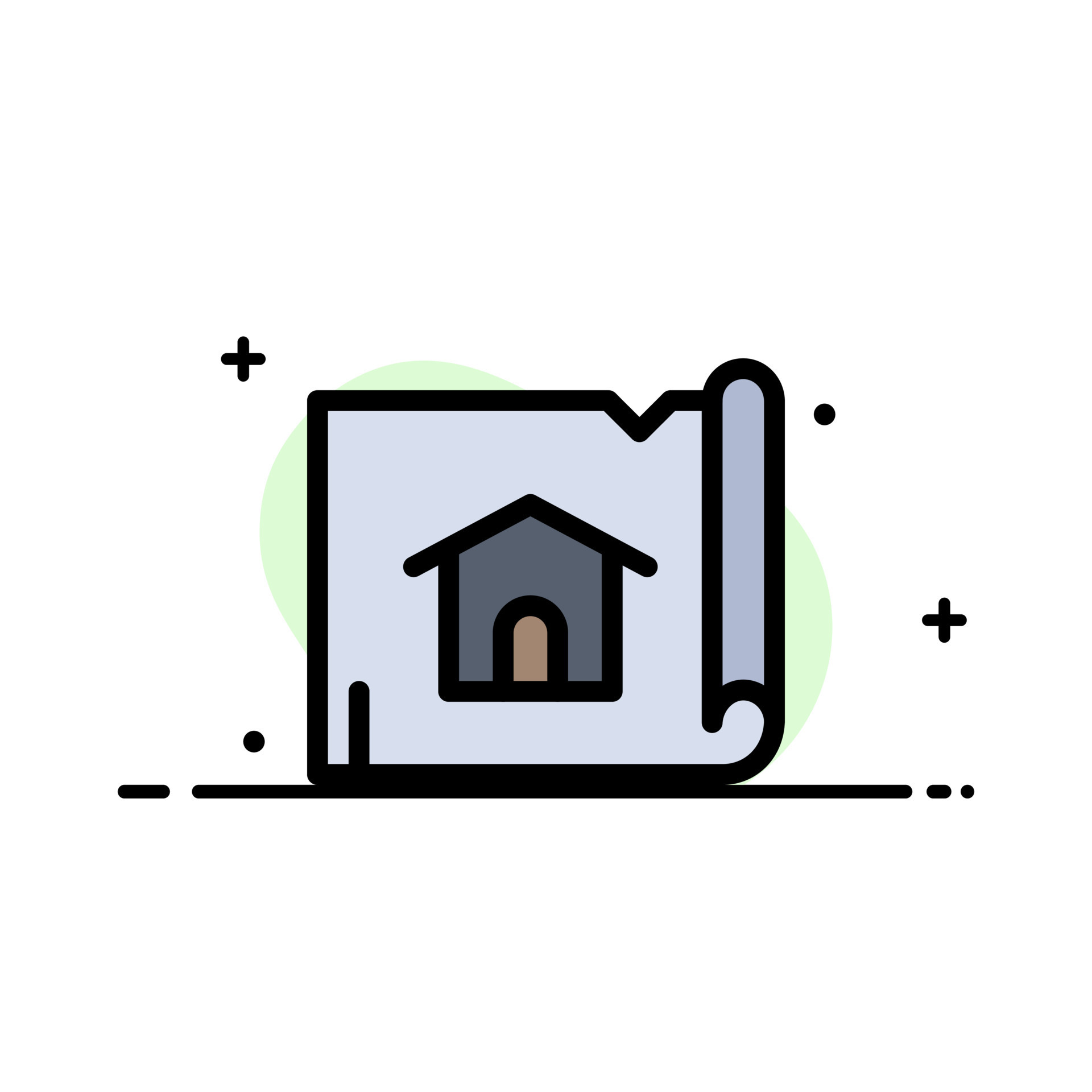 Building Construction Map House Business Flat Line Filled Icon Vector Banner Template 17982333