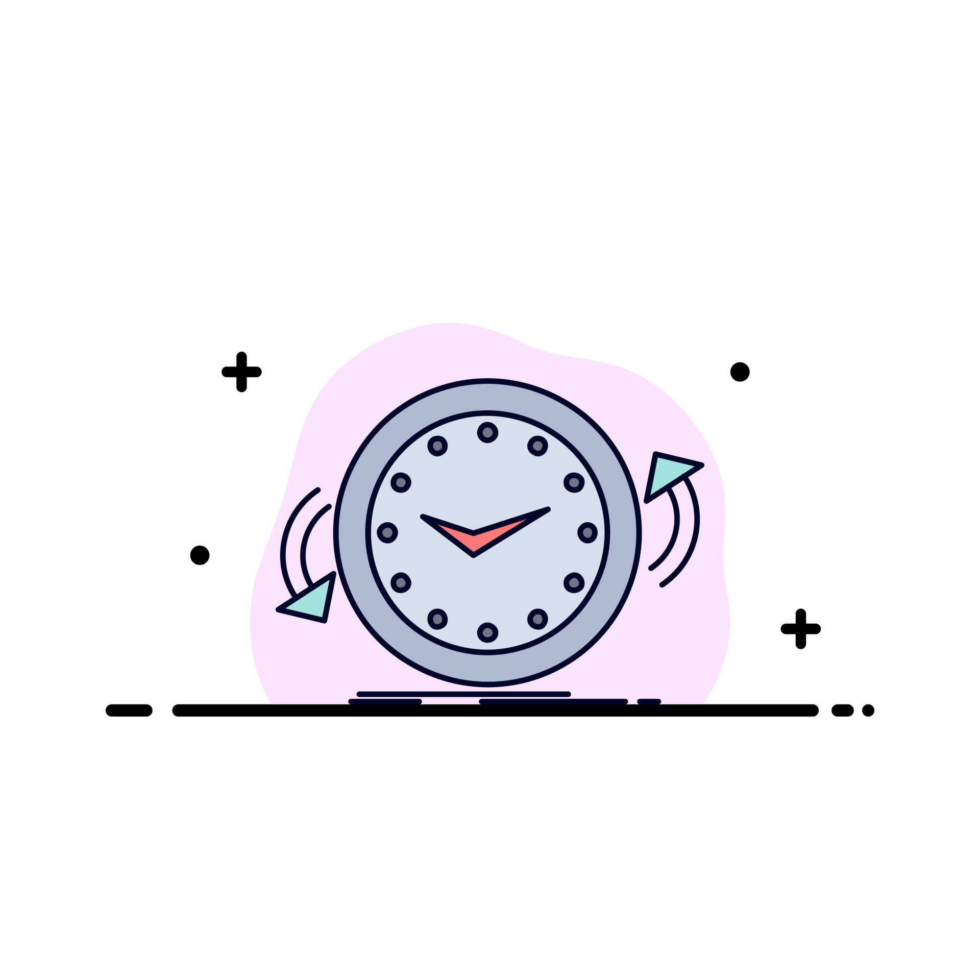 Backup clock clockwise counter time Flat Color Icon Vector 17982491 Vector Art at Vecteezy