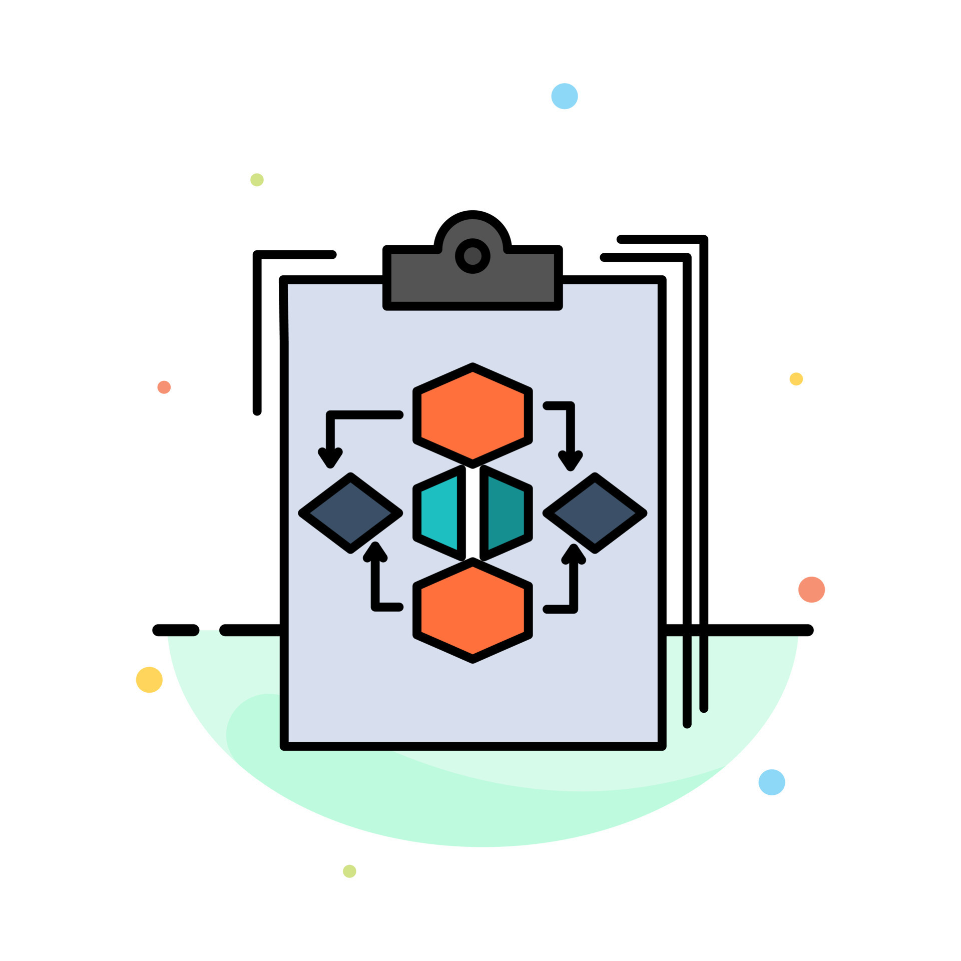 Clipboard Business Diagram Flow Process Work Workflow Abstract Flat ...