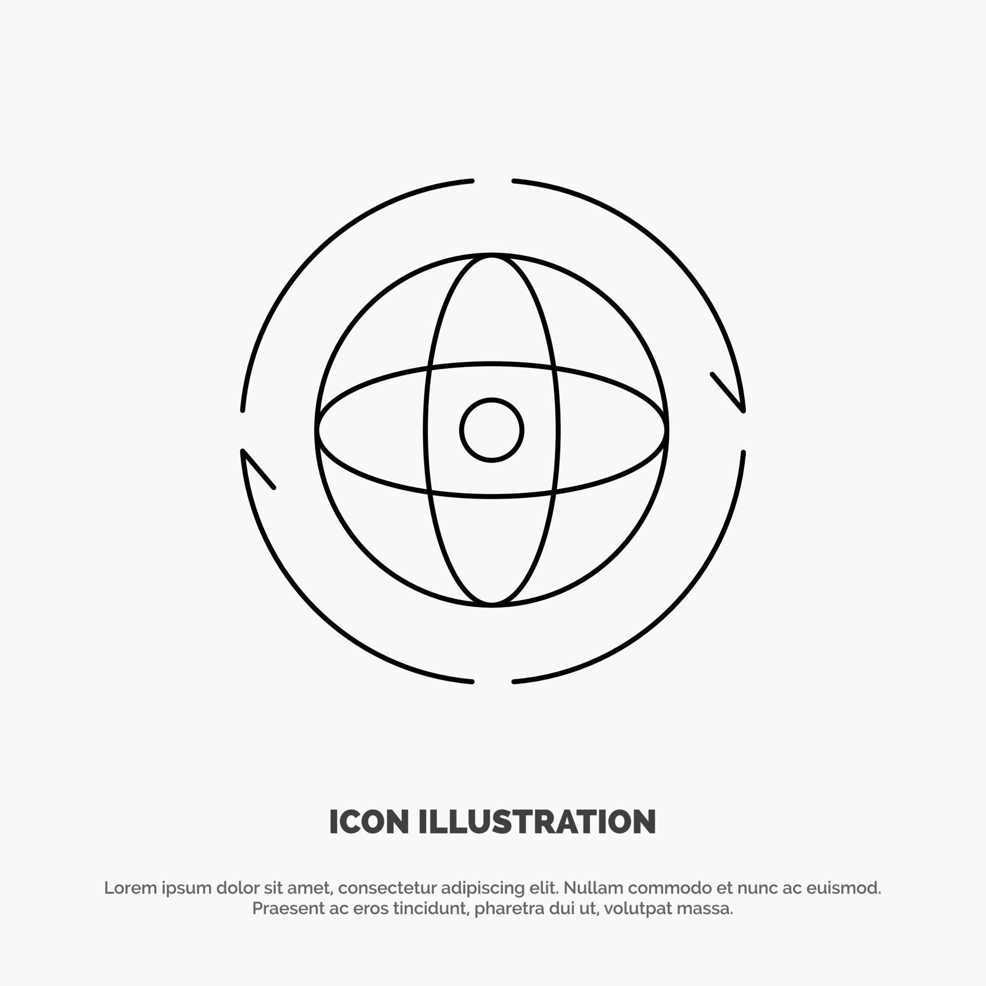 Globe World Earth Atom Connect Line Icon Vector 17982779 Vector Art At Vecteezy