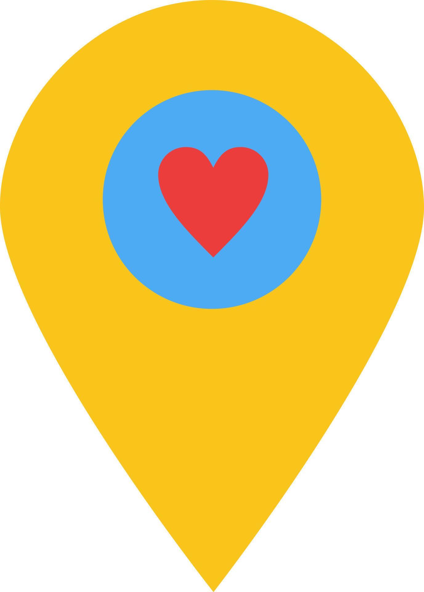 Heart Location Map Pointer Flat Color Icon Vector Icon Banner Template