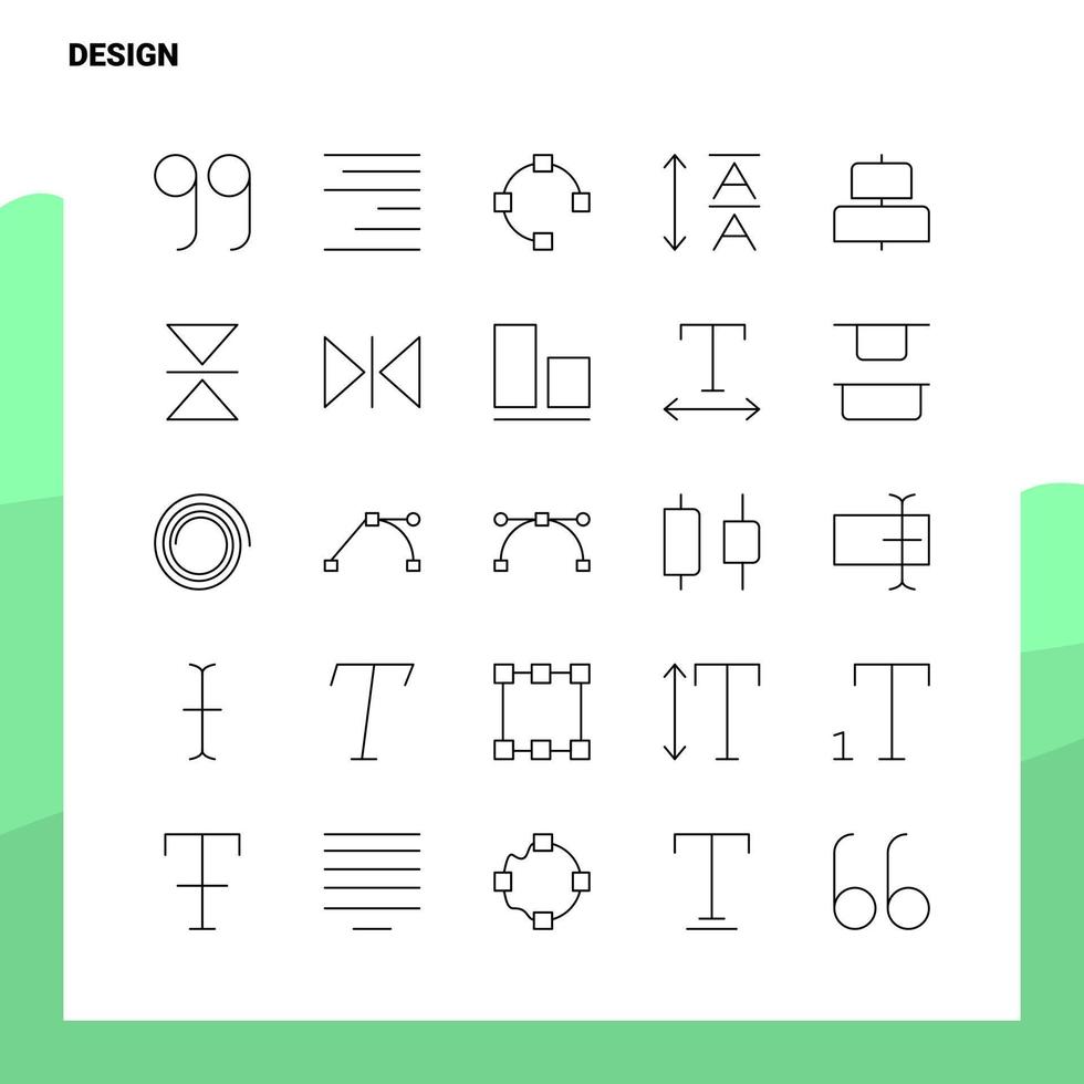 Set Of Design Line Icon Set 25 Icons Vector Minimalism Style Design Black Icons Set Linear