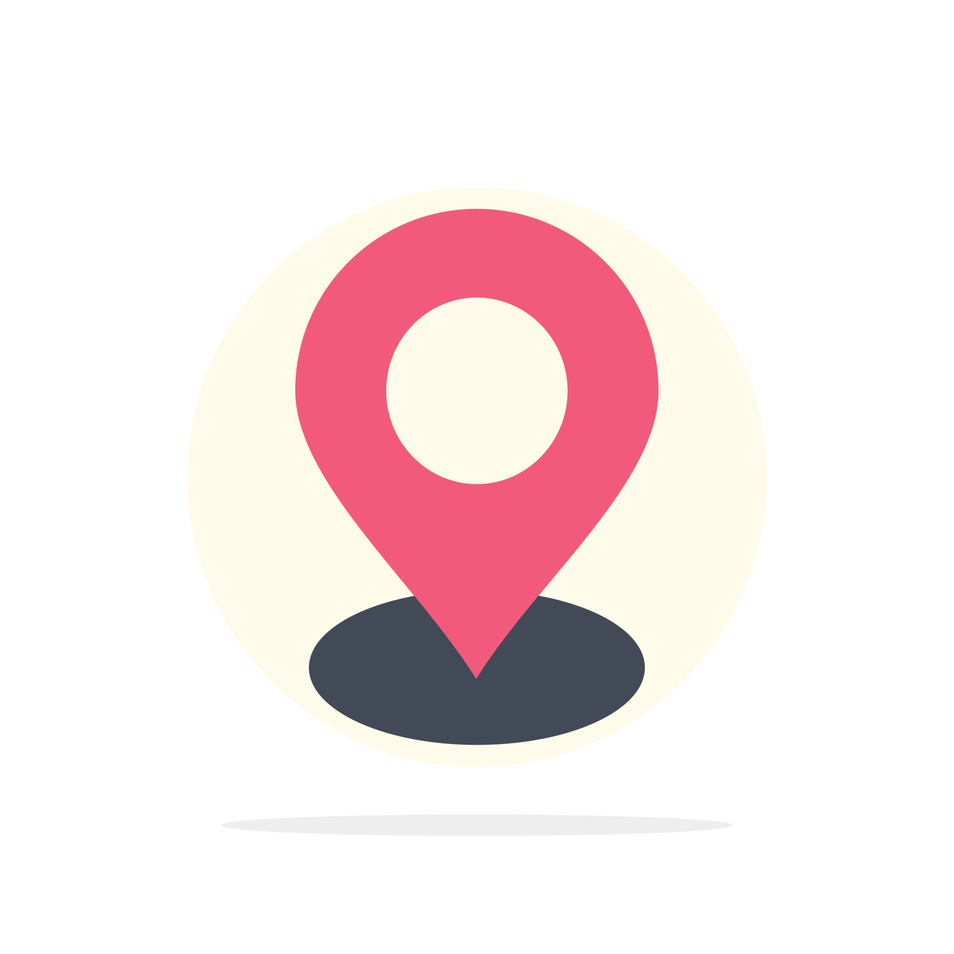 Location Map Marker Pin Abstract Circle Background Flat Color Icon