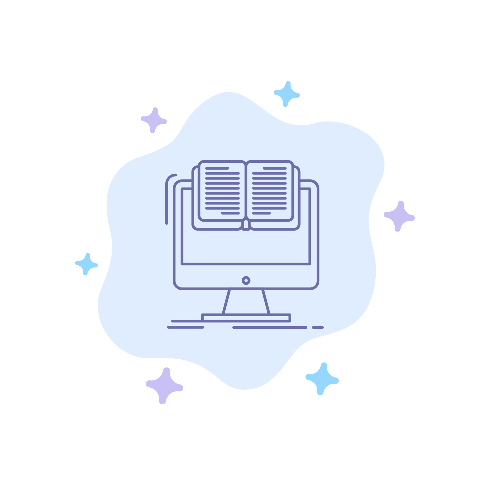 Document File Computer Cv Book Blue Icon On Abstract Cloud Background