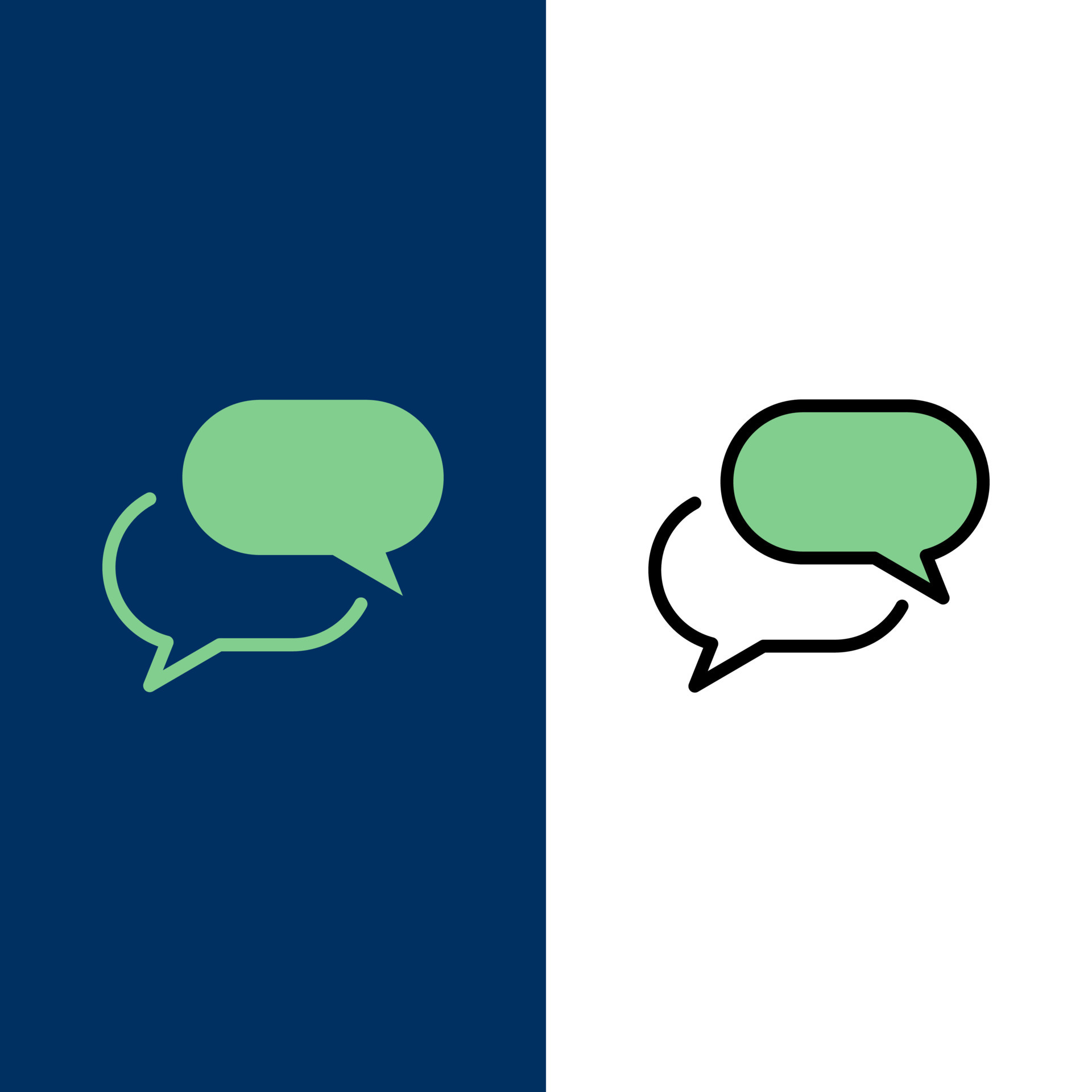 Chatting Chat Sms Mail Icons Flat And Line Filled Icon Set Vector Blue Background 17986172