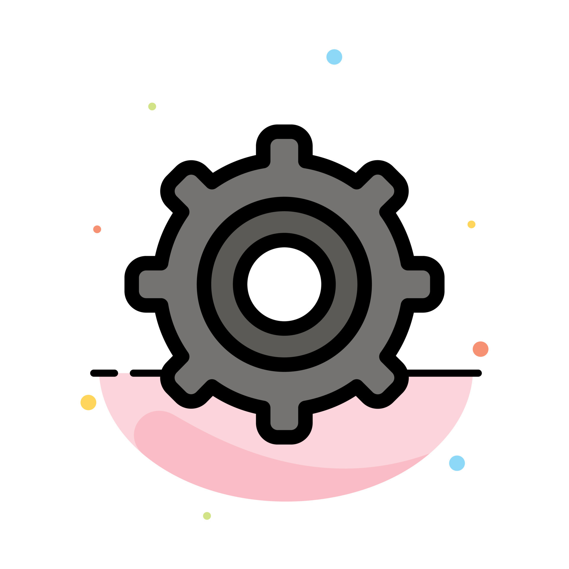 Gear Setting Cogs Abstract Flat Color Icon Template 17986610 Vector Art