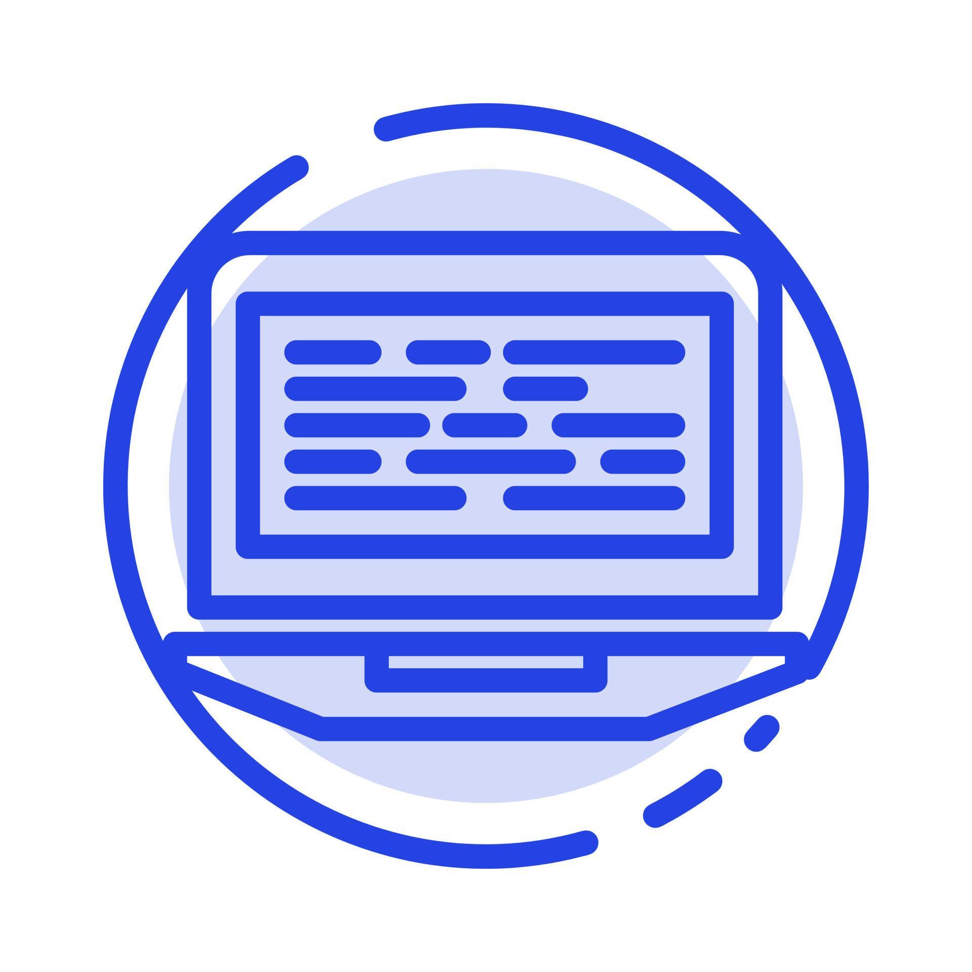Laptop Coding Code Screen Computer Blue Dotted Line Line Icon 17987408
