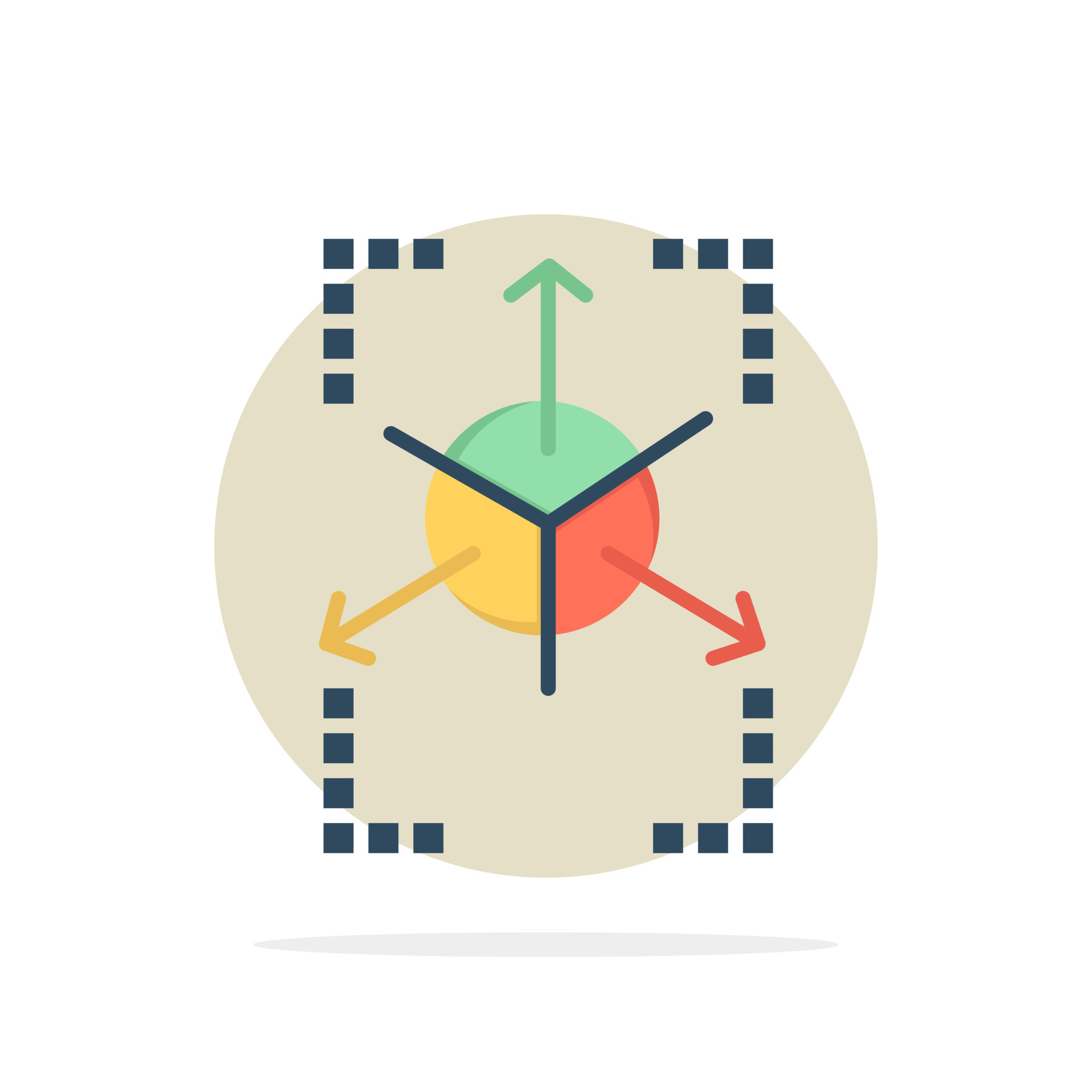 Prototype Grid Database Chart Abstract Circle Background Flat Color