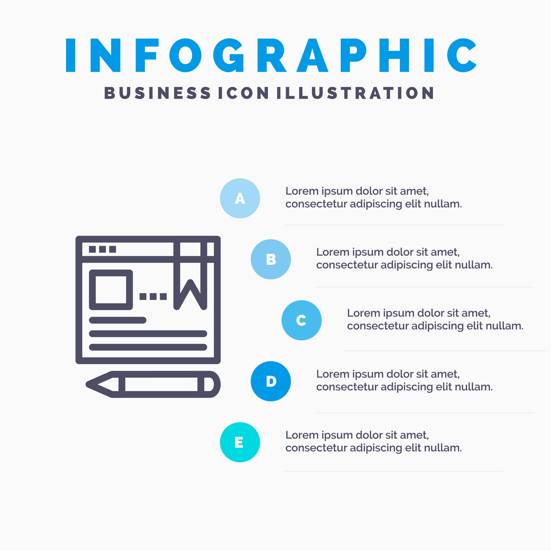 Browser Text Pen Education Blue Infographics Template 5 Steps Vector ... Browser Text Pen Education Blue Infographics Template 5 Steps Vector ...