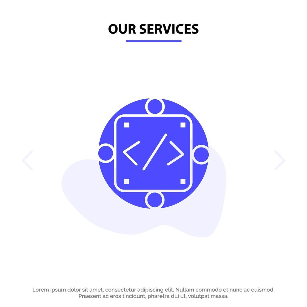 Our Services Code Custom Implementation Management Product Solid Glyph ... Our Services Code Custom Implementation Management Product Solid Glyph ...