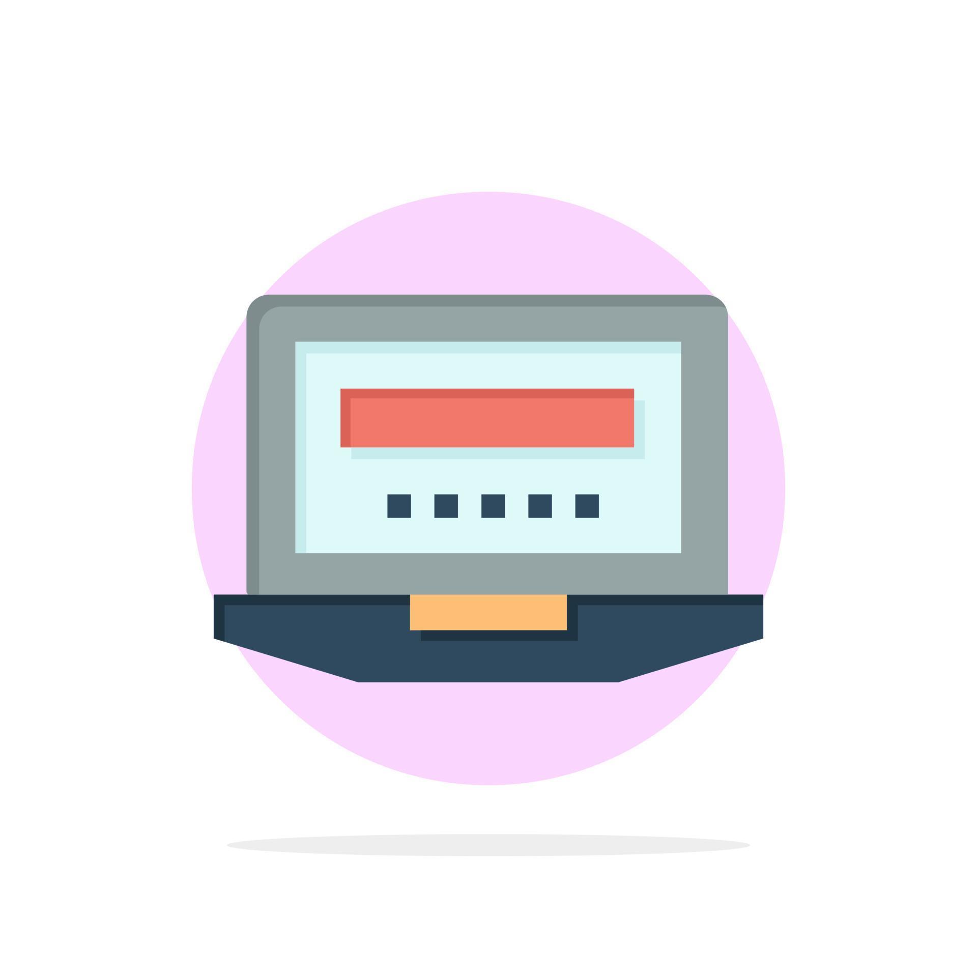 Laptop Computer Hardware Education Abstract Circle Background Flat Color Icon 17987829 Vector