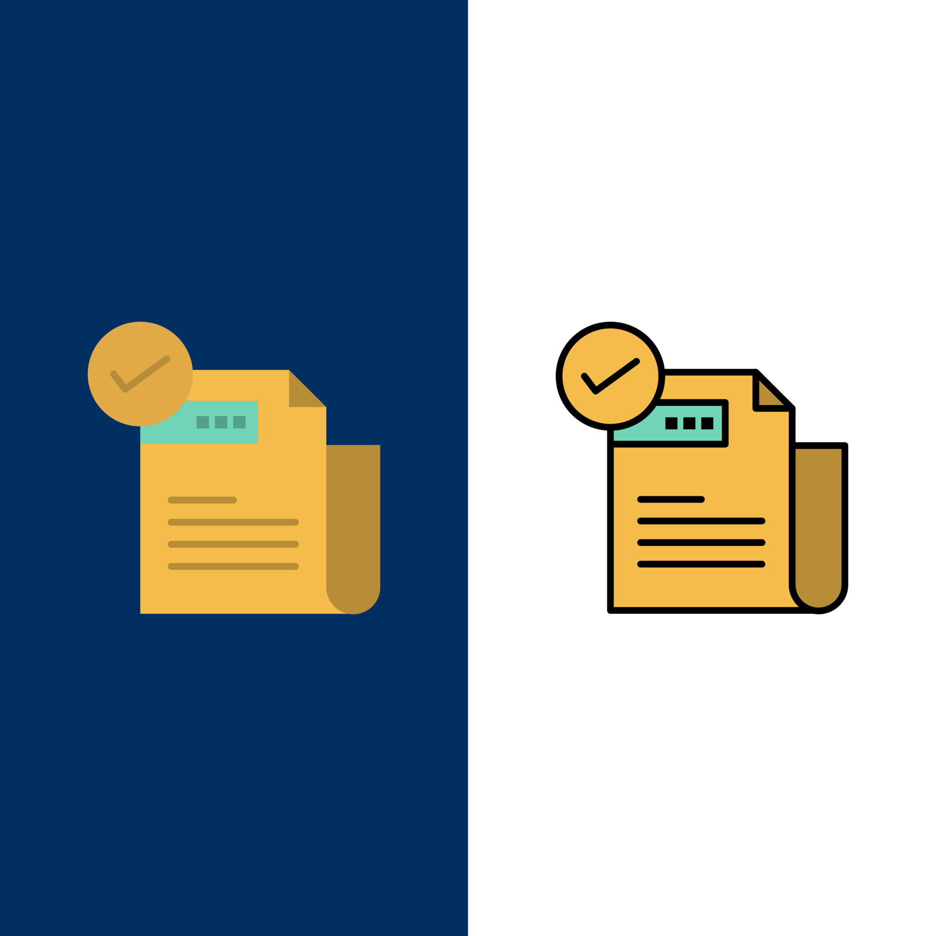 Check Checklist Feature Featured Features Icons Flat And Line Filled Icon Set Vector Blue