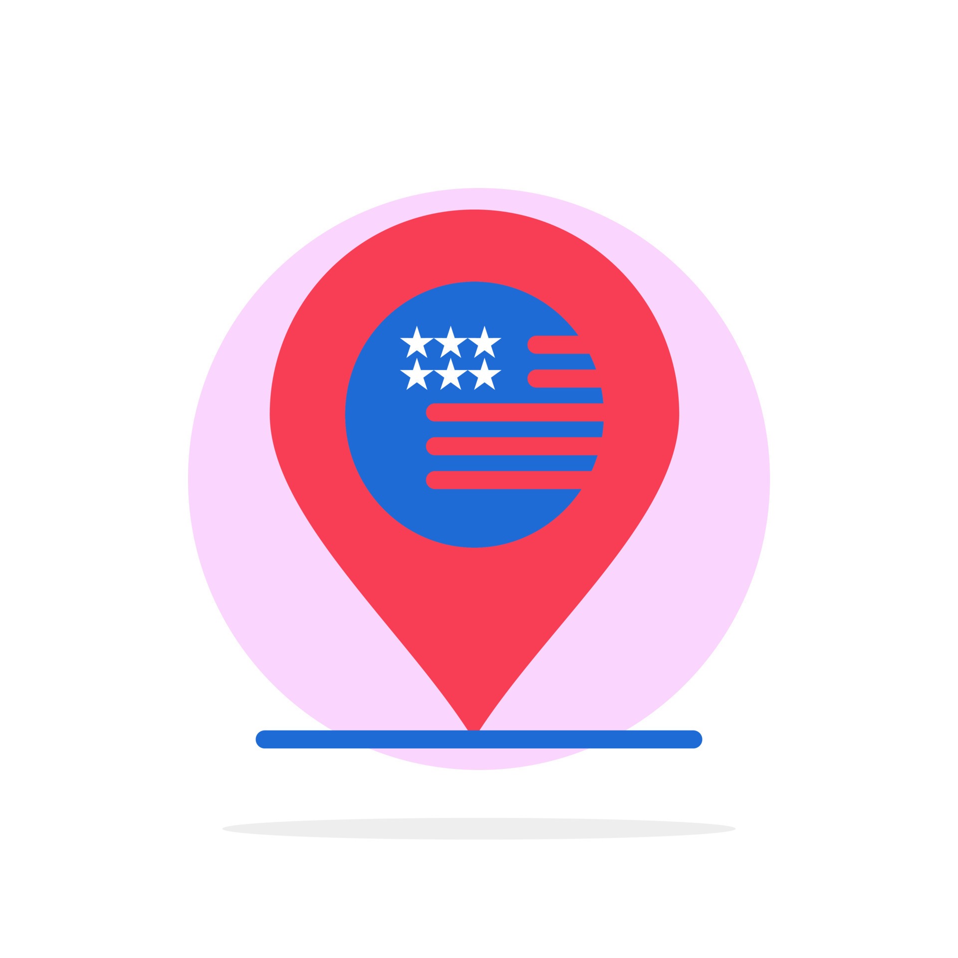 American Location Map Sign Abstract Circle Background Flat Color Icon