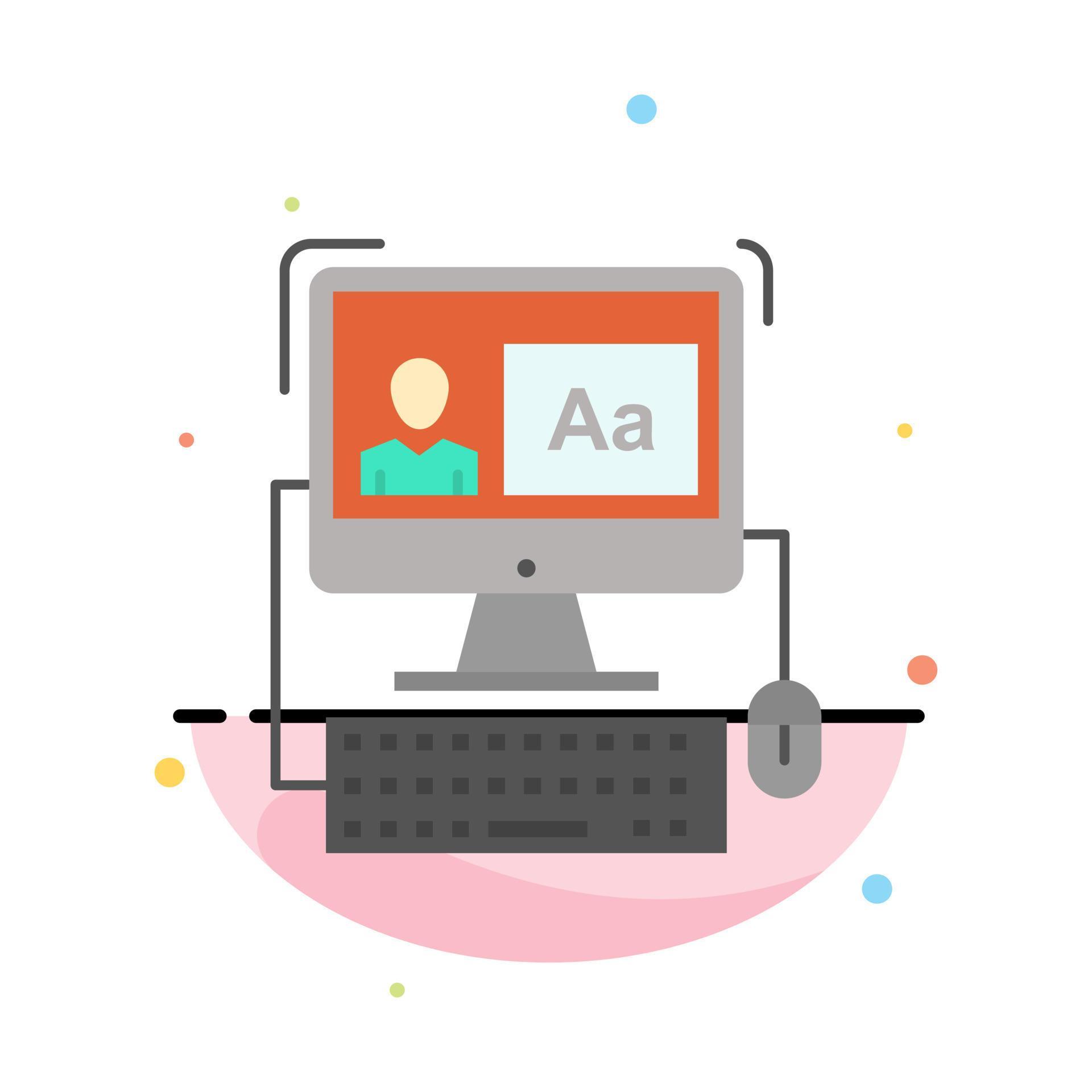 Computer Screen Software Editing Abstract Flat Color Icon Template