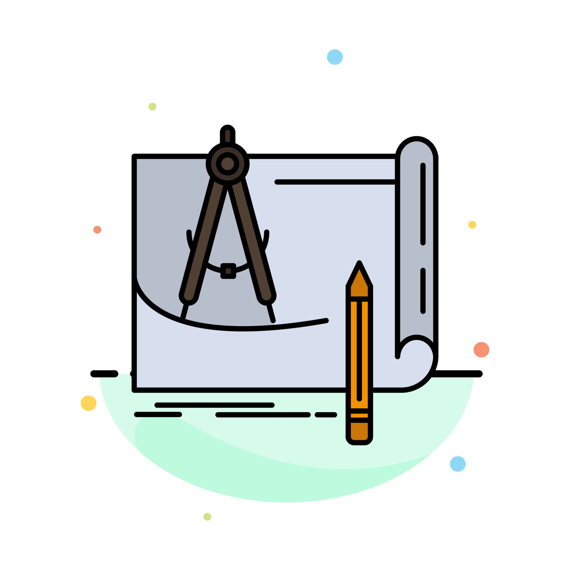 Blueprint Architecture Blueprint Construction Paper Plan Abstract Flat Color Icon Template