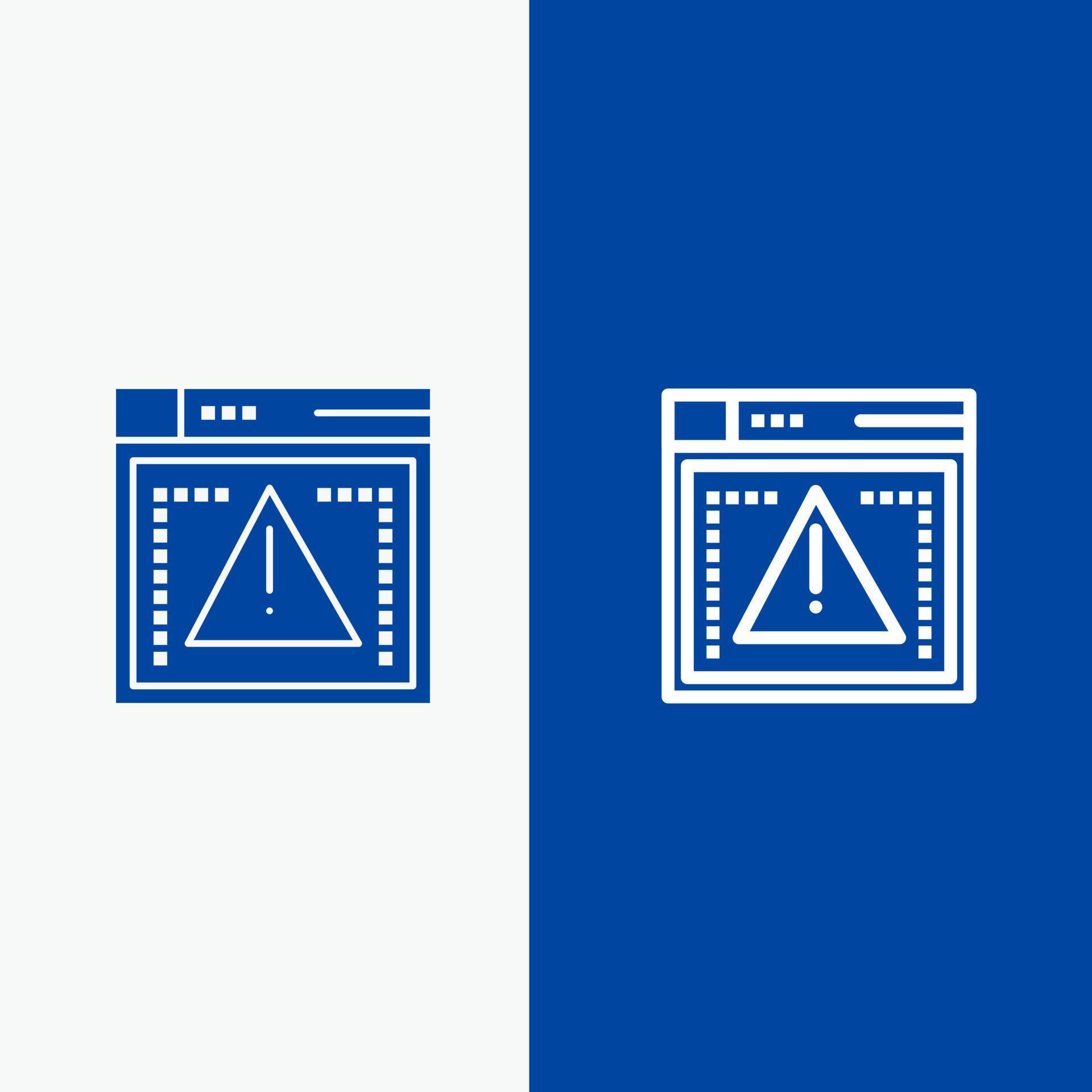 Computing Coding Error Line and Glyph Solid icon Blue banner 17988839 ...