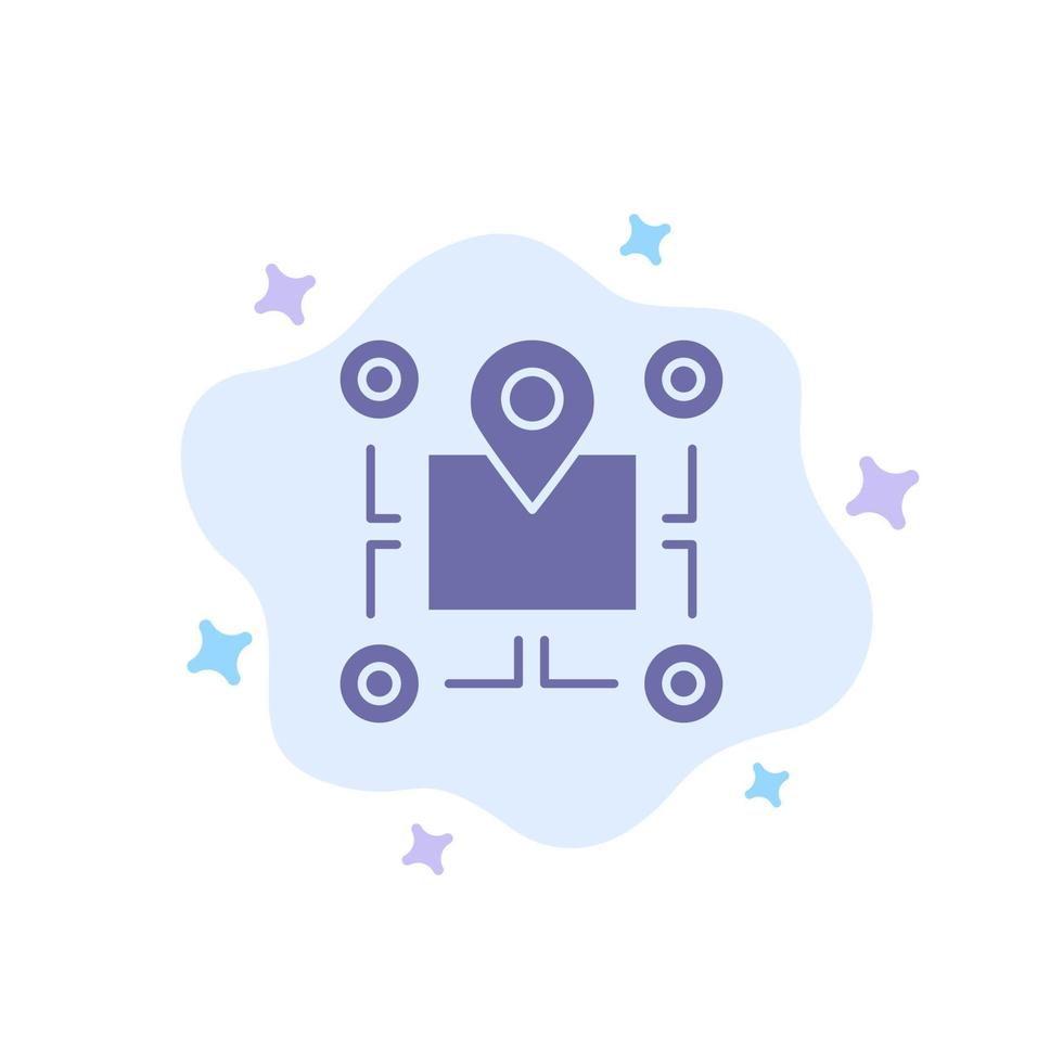 Location Map Chip Area Pointer Blue Icon on Abstract Cloud Background 17989114 Vector Art at ...