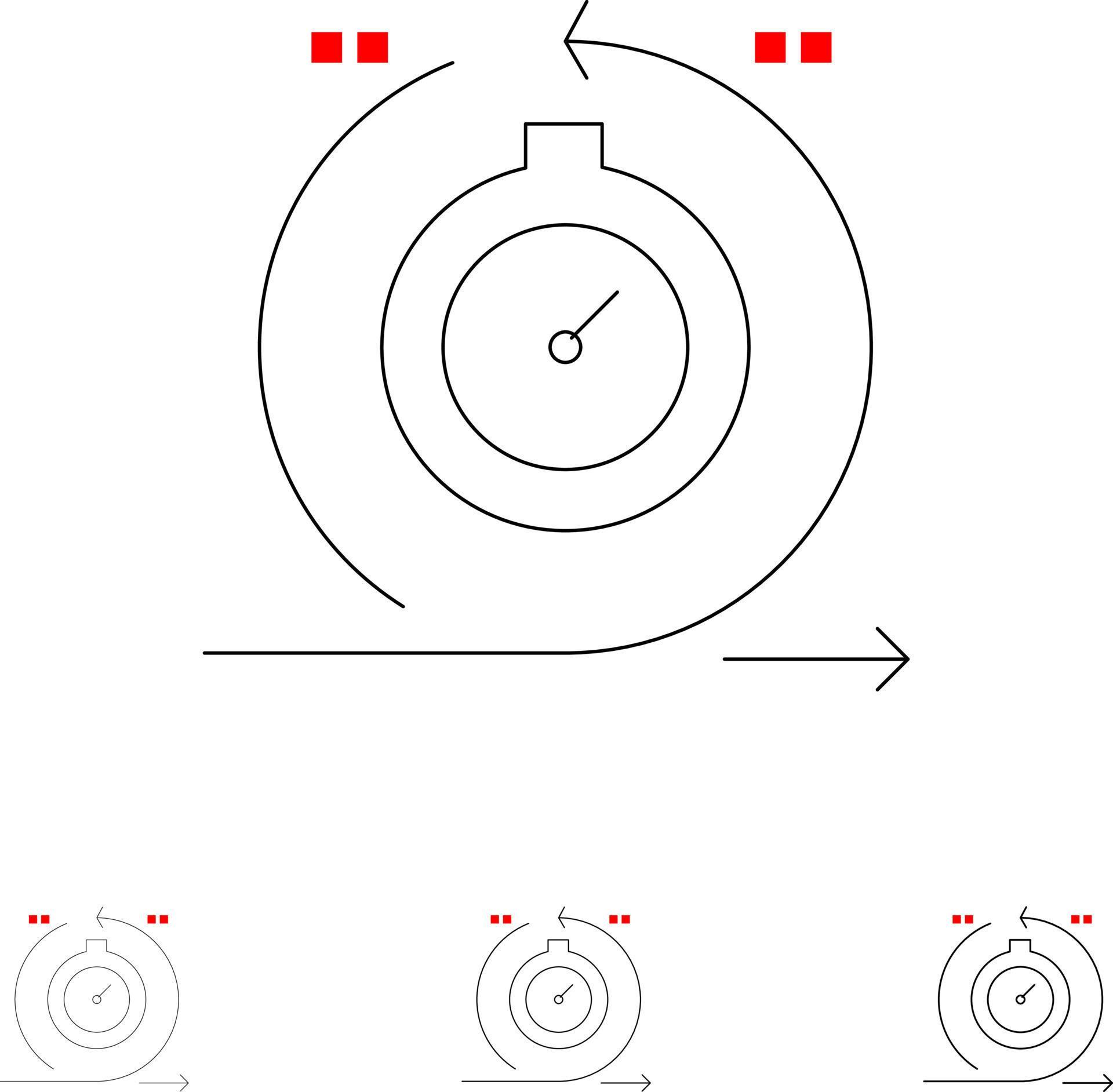 Agile Cycle Development Fast Iteration Bold And Thin Black Line Icon