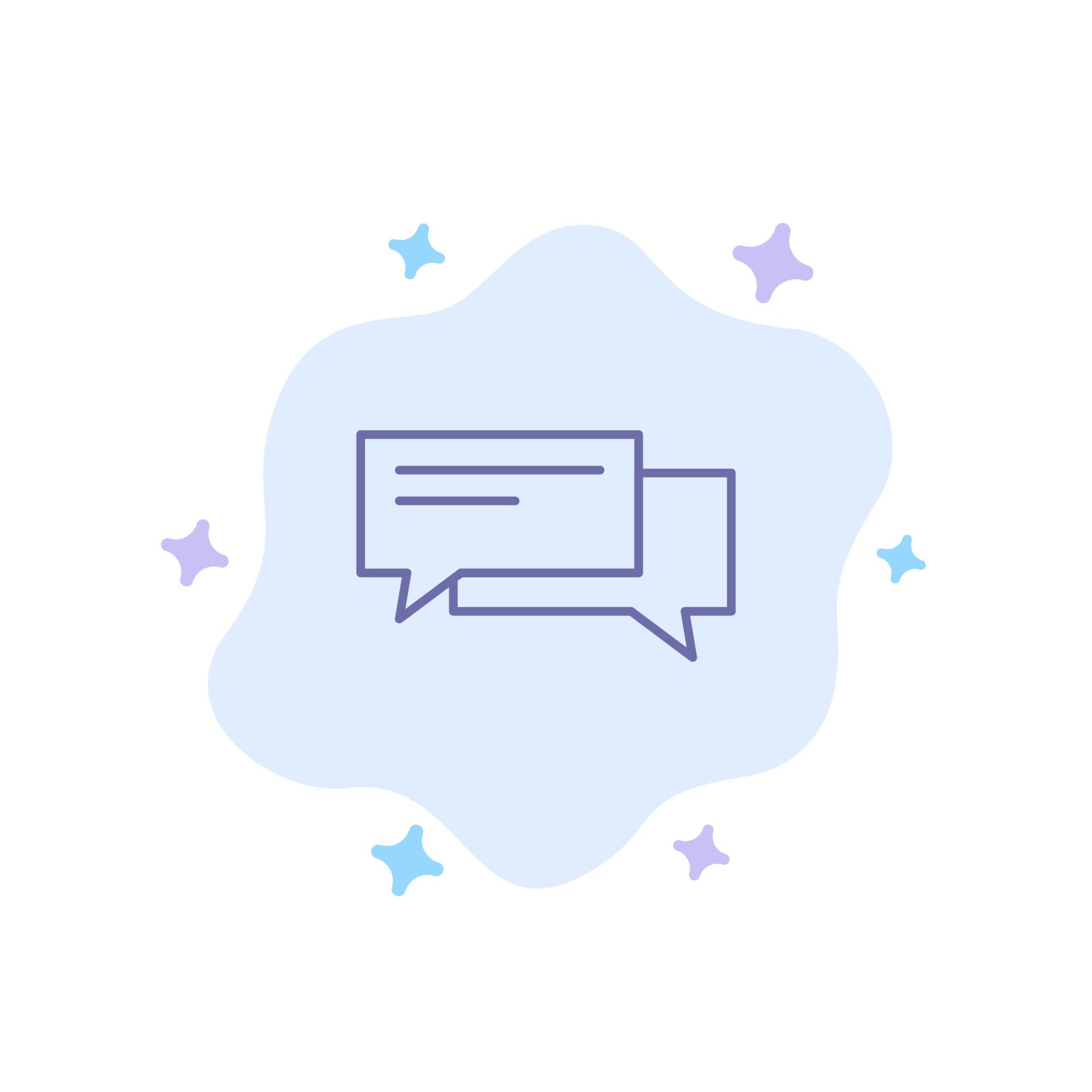Chat Bubble Bubbles Communication Conversation Social Speech Blue Icon