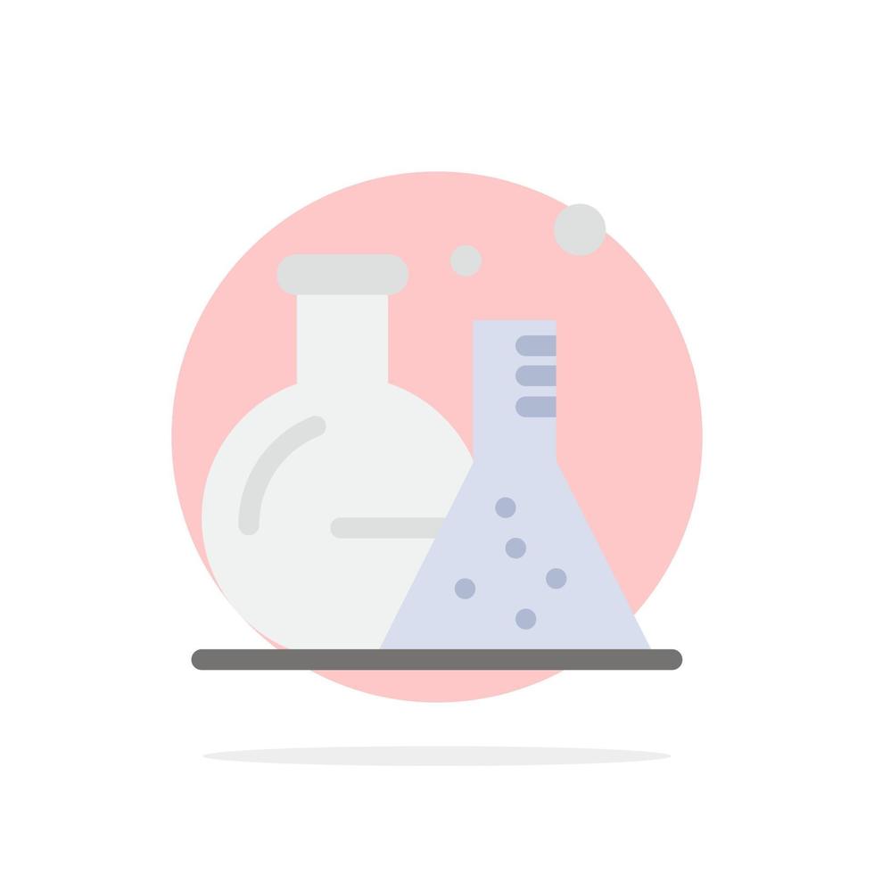 Tube Flask Lab Science Abstract Circle Background Flat Color Icon