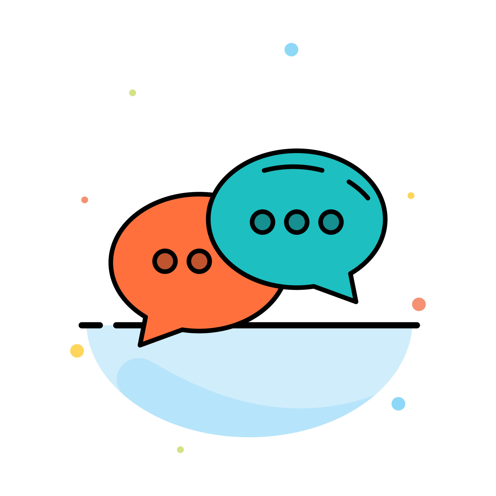 Chat Chatting Conversation Dialogue Abstract Flat Color Icon Template 17990427 Vector Art At