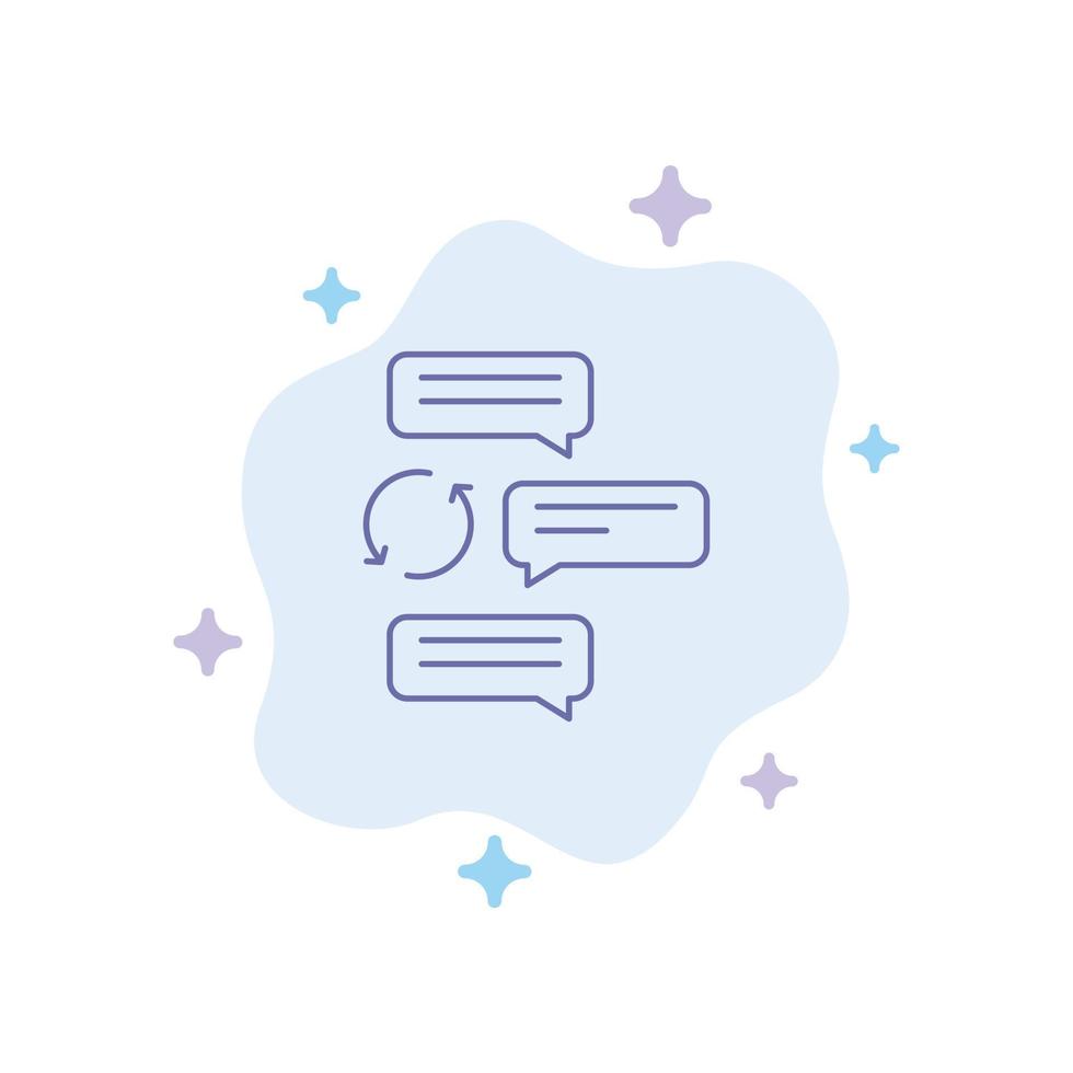 Chat Chatting Conversation Dialogue Auto Robot Blue Icon on Abstract Cloud Background 17991512 ...