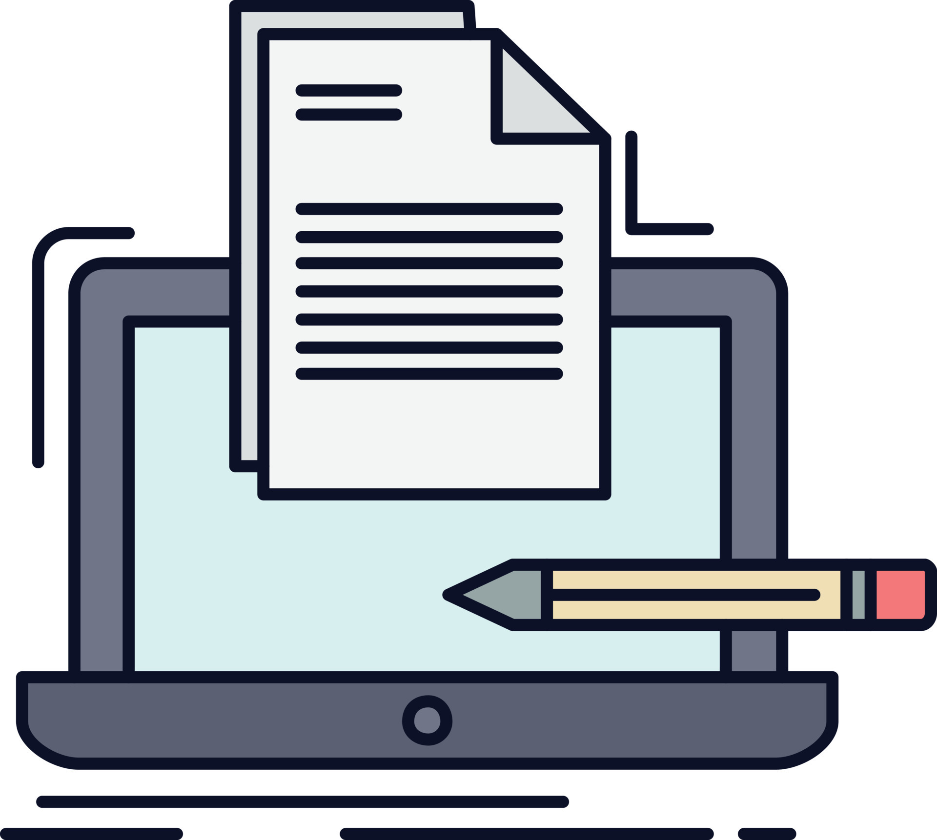 Coder Coding Computer List Paper Flat Color Icon Vector 17991817 Vector Art At Vecteezy