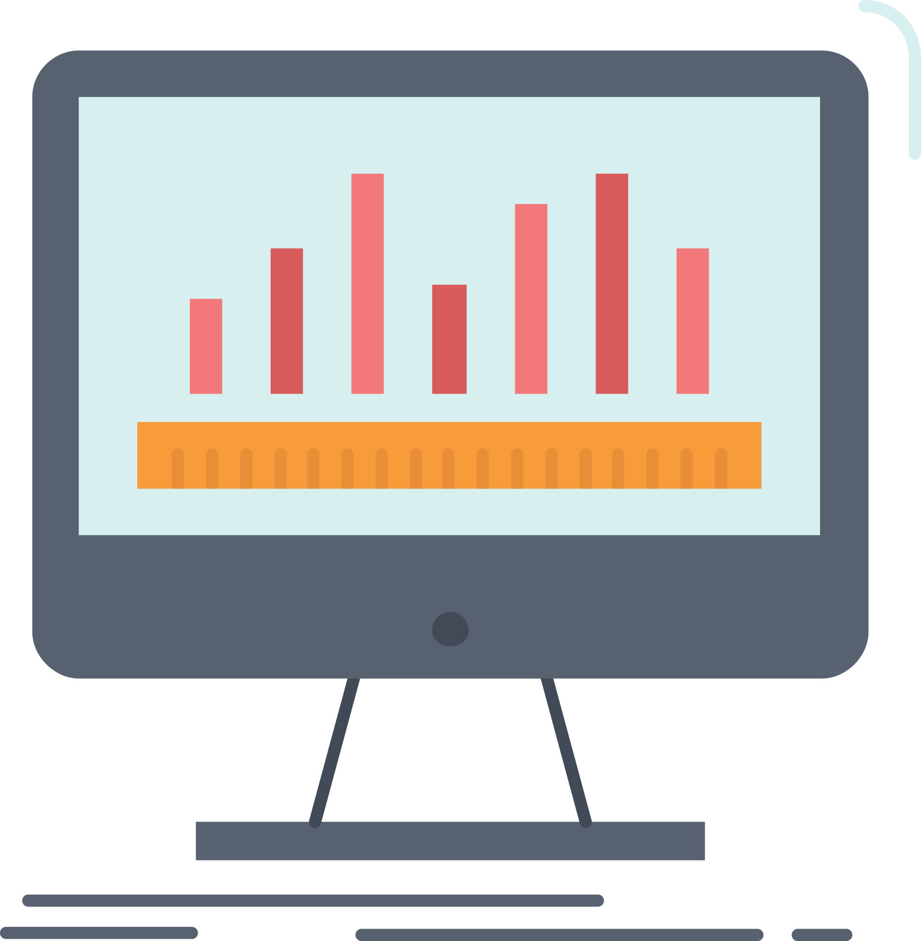 Analytics Processing Dashboard Data Stats Flat Color Icon Vector
